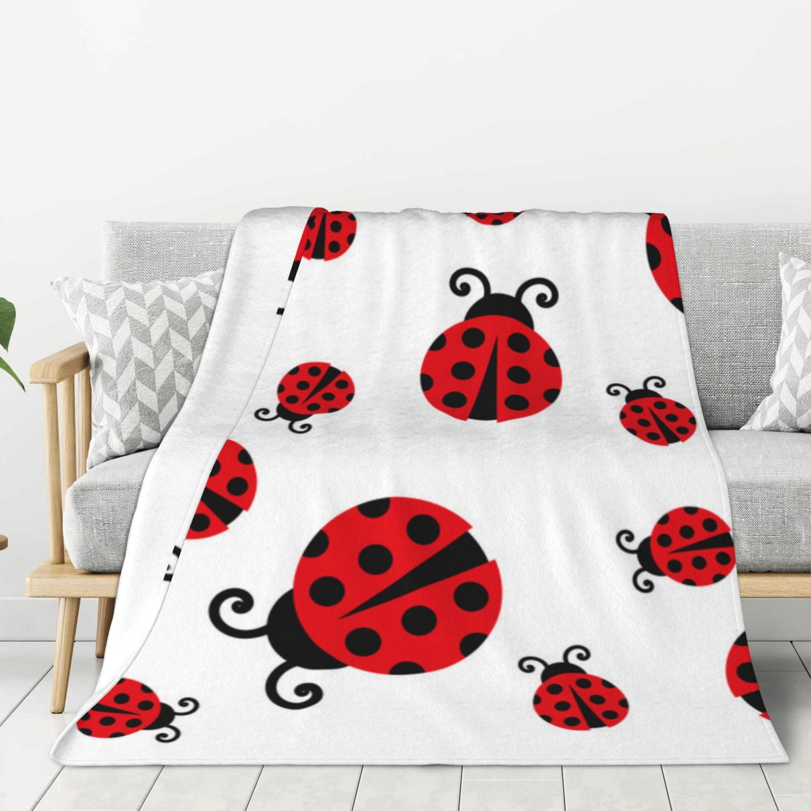 Luyuia Fly Flying Ladybug Pattern Soft Throw Blanket Flannel Fleece ...