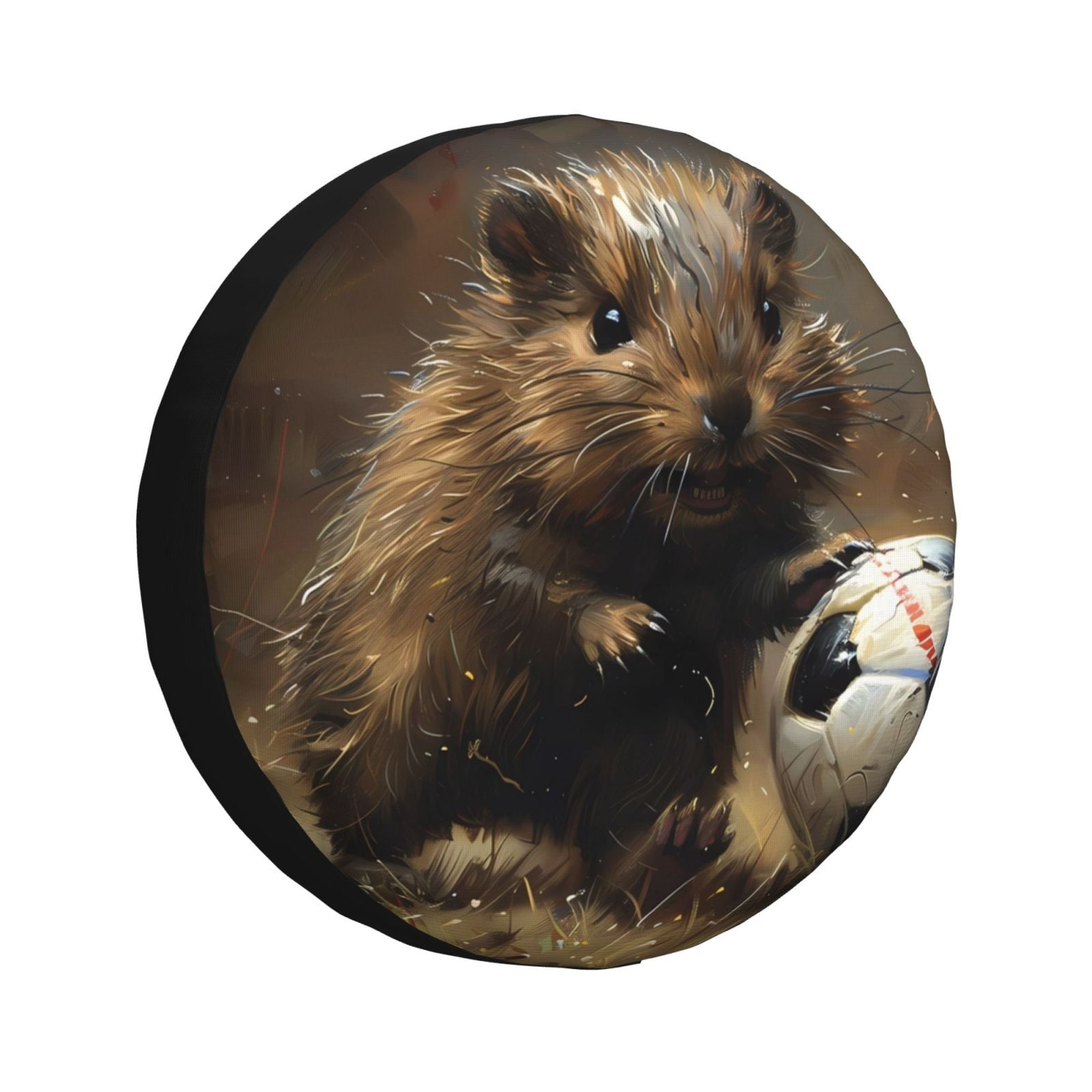 Luyuia Football Loving Hamster Print Waterproof Leather Tire Cover ...