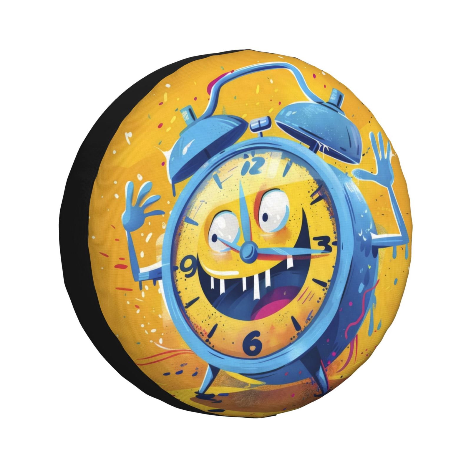 Luyuia Funny Alarm Clock Illustration Print Waterproof Leather Tire ...