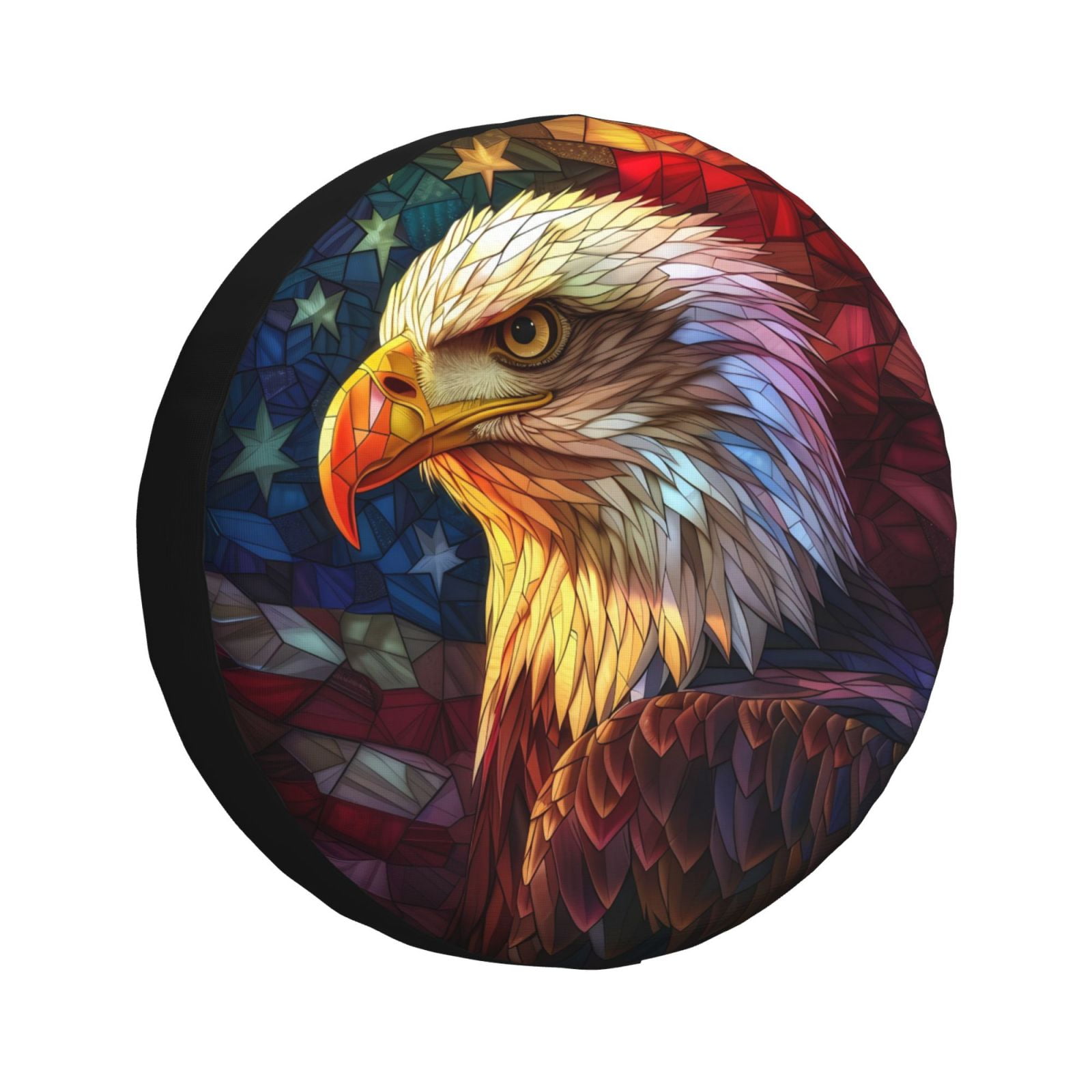 Luyuia Geometric American Bald Eagle Print Waterproof Leather Tire ...