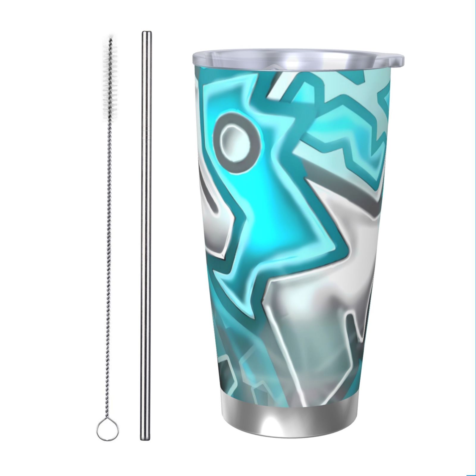 Luyuia Geometry Dash Print 20oz Stainless Steel Tumbler with Lid ...