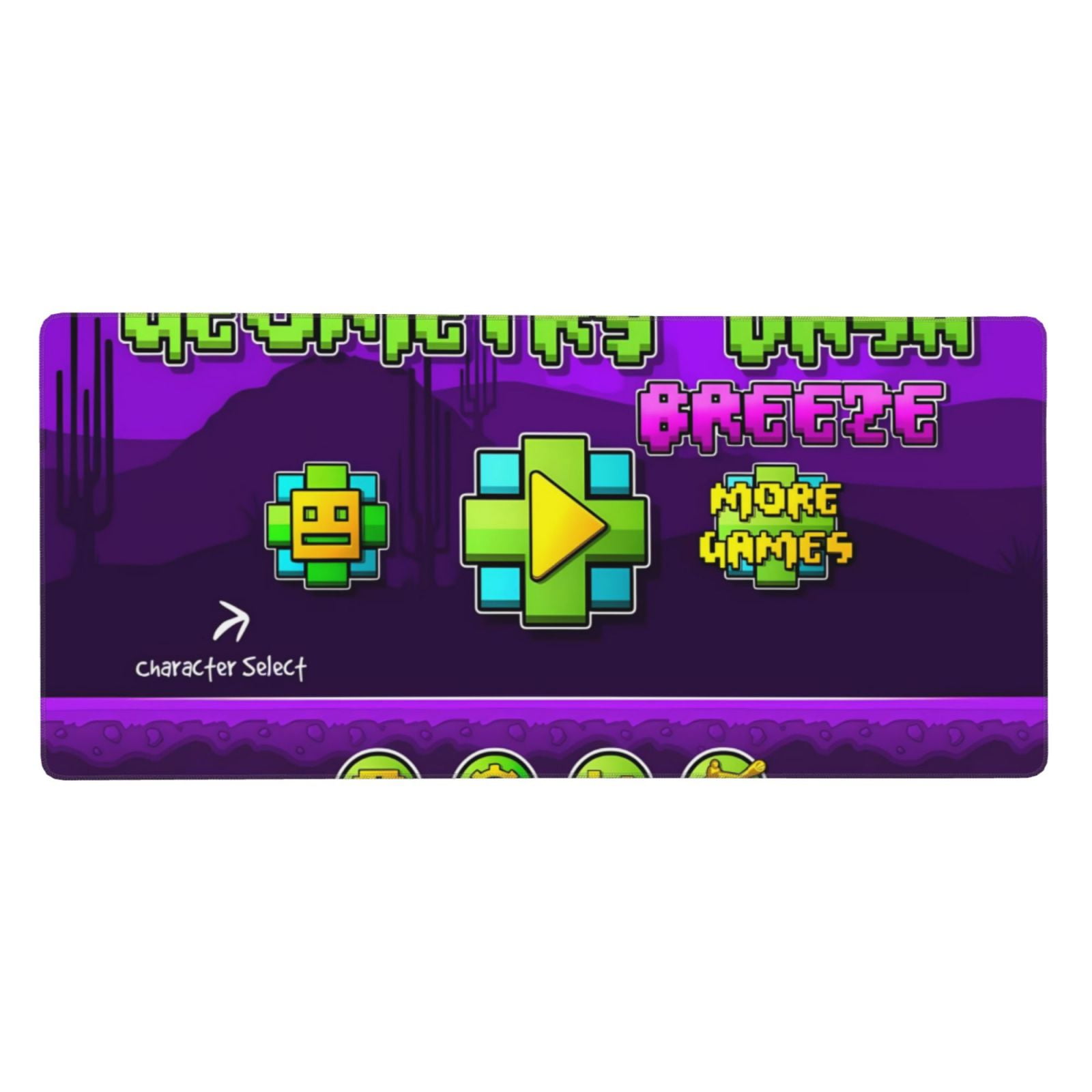 Luyuia Geometry Dash Printed Rubber Keyboard and Mouse Pad, 16x35.5in ...