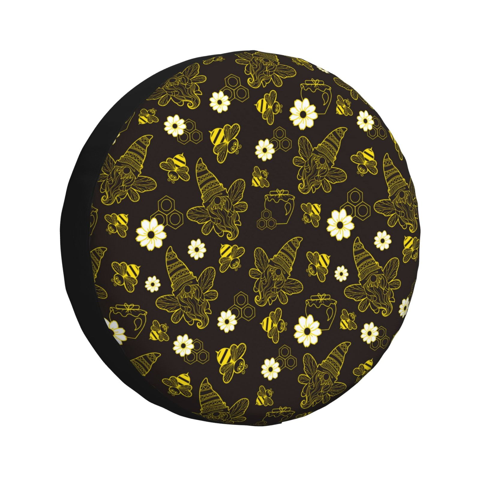 Luyuia Gnomes With Honey And Bees Print Waterproof Leather Tire Cover ...
