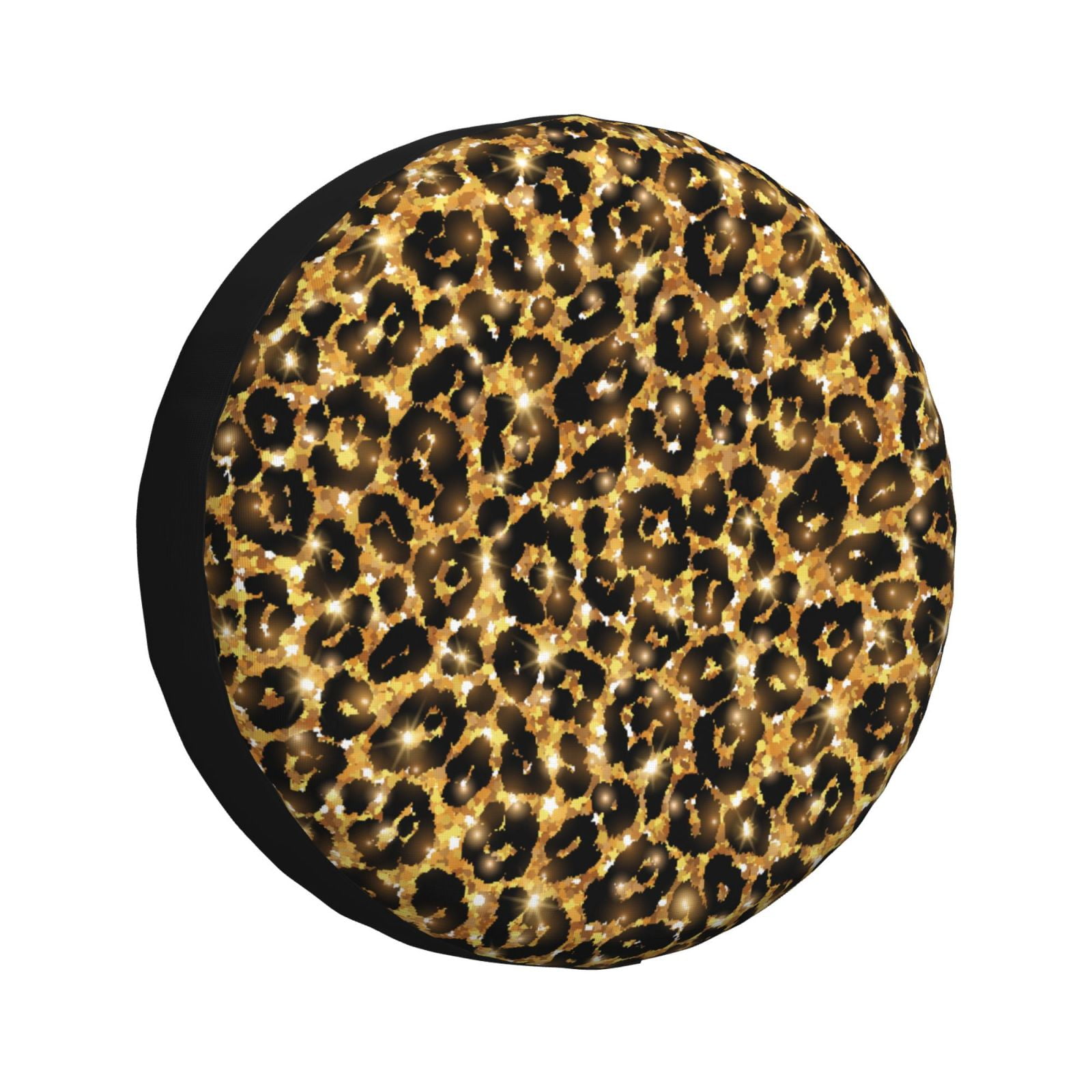 Luyuia Gold Glitter Leopard Print Waterproof Leather Tire Cover ...