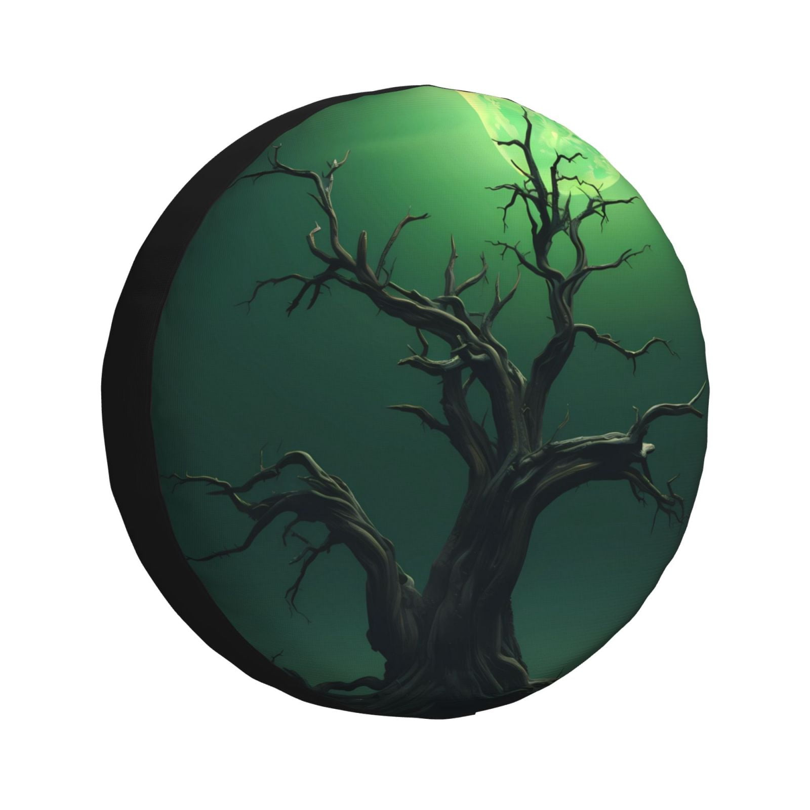 Luyuia Green Night Sky Moon Branches Print Waterproof Leather Tire ...