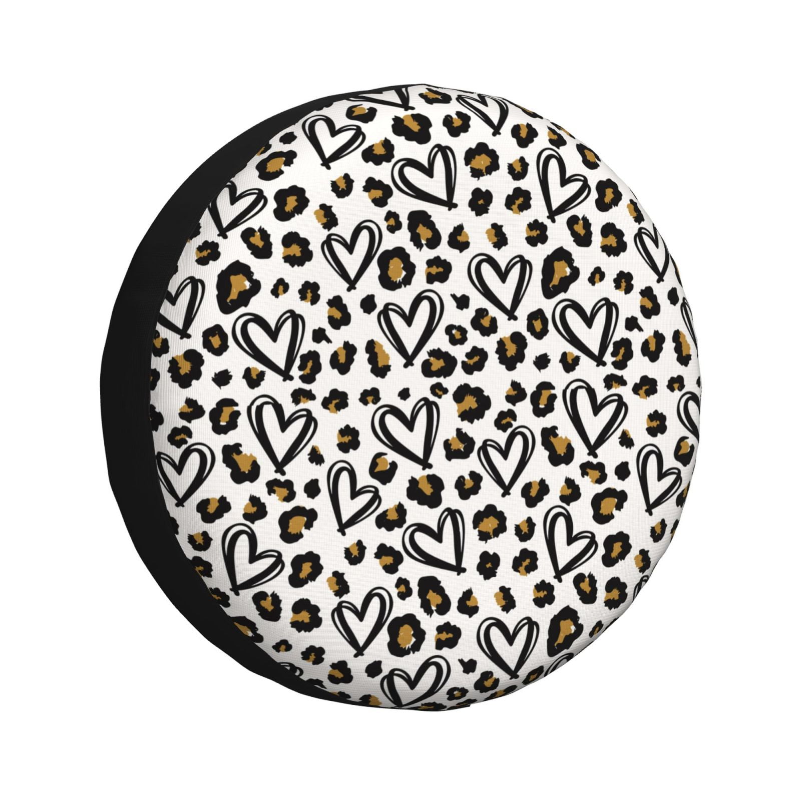 Luyuia Heart Leopard Print Waterproof Leather Tire Cover, Durable Wheel ...