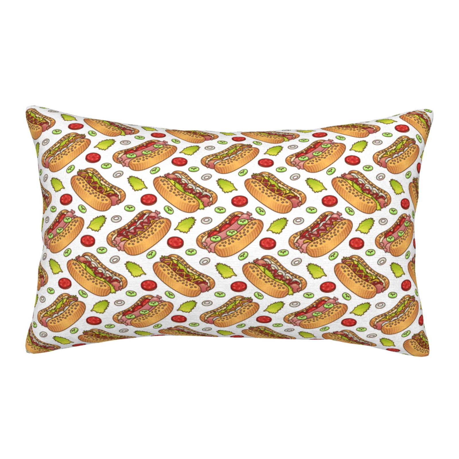 Luyuia Hot Dog 7 Print Double Sided Pillow Case for Bedroom Sofa Car ...