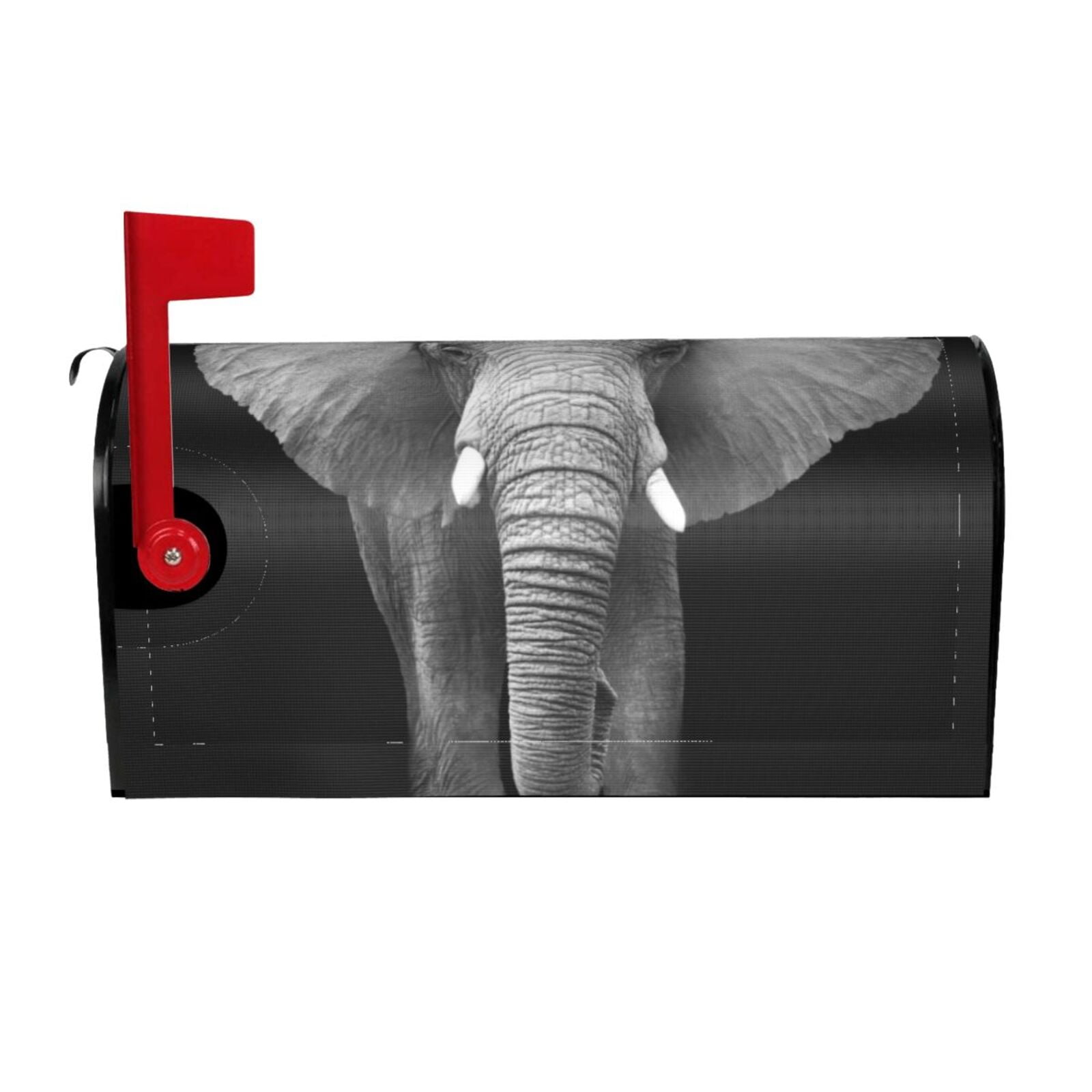 Luyuia Indian Elephant Print Magnetic Winter Mailbox Cover, Decorative ...