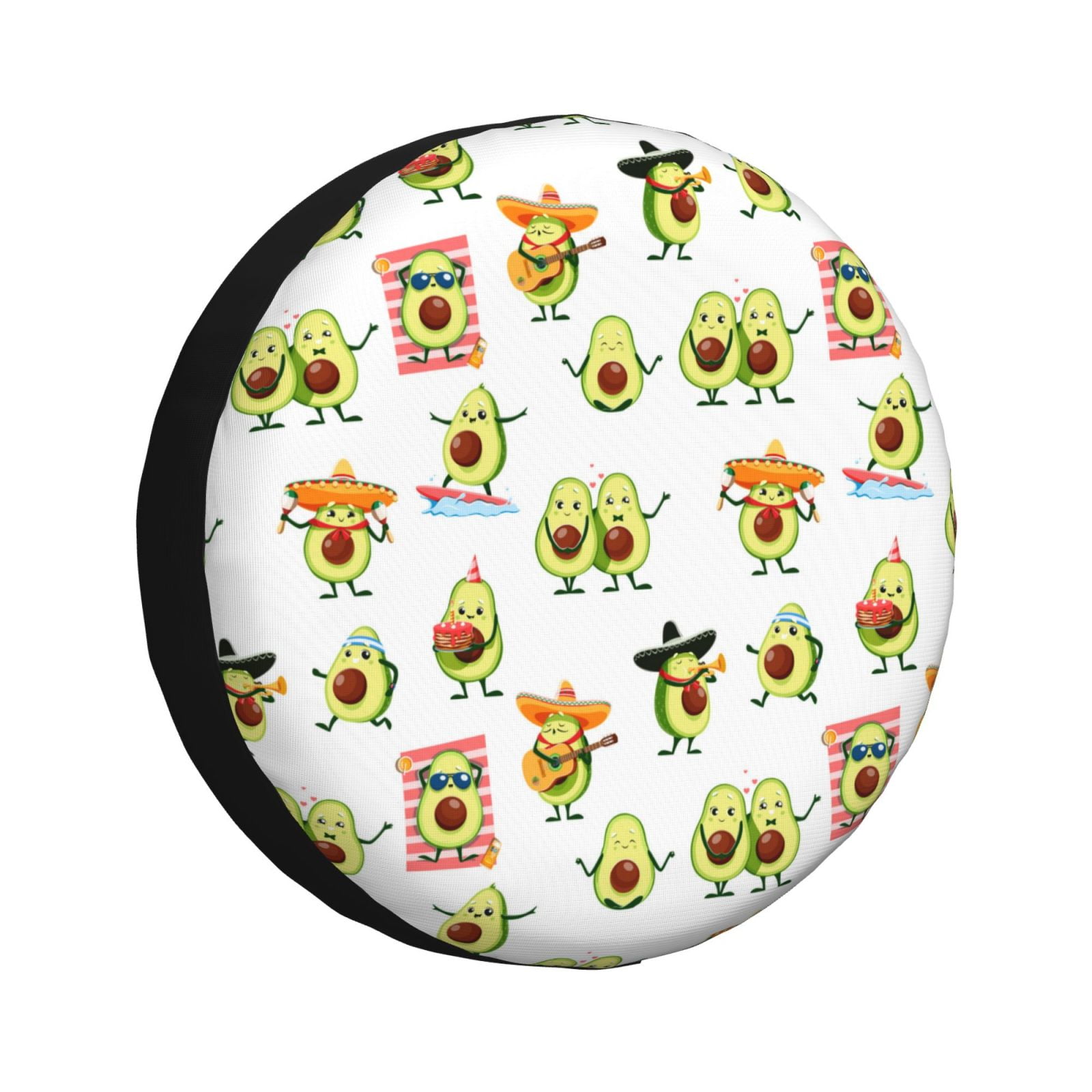 Luyuia Kawaii Mexican Avocado Print Waterproof Leather Tire Cover, Durable Wheel Protector for ...
