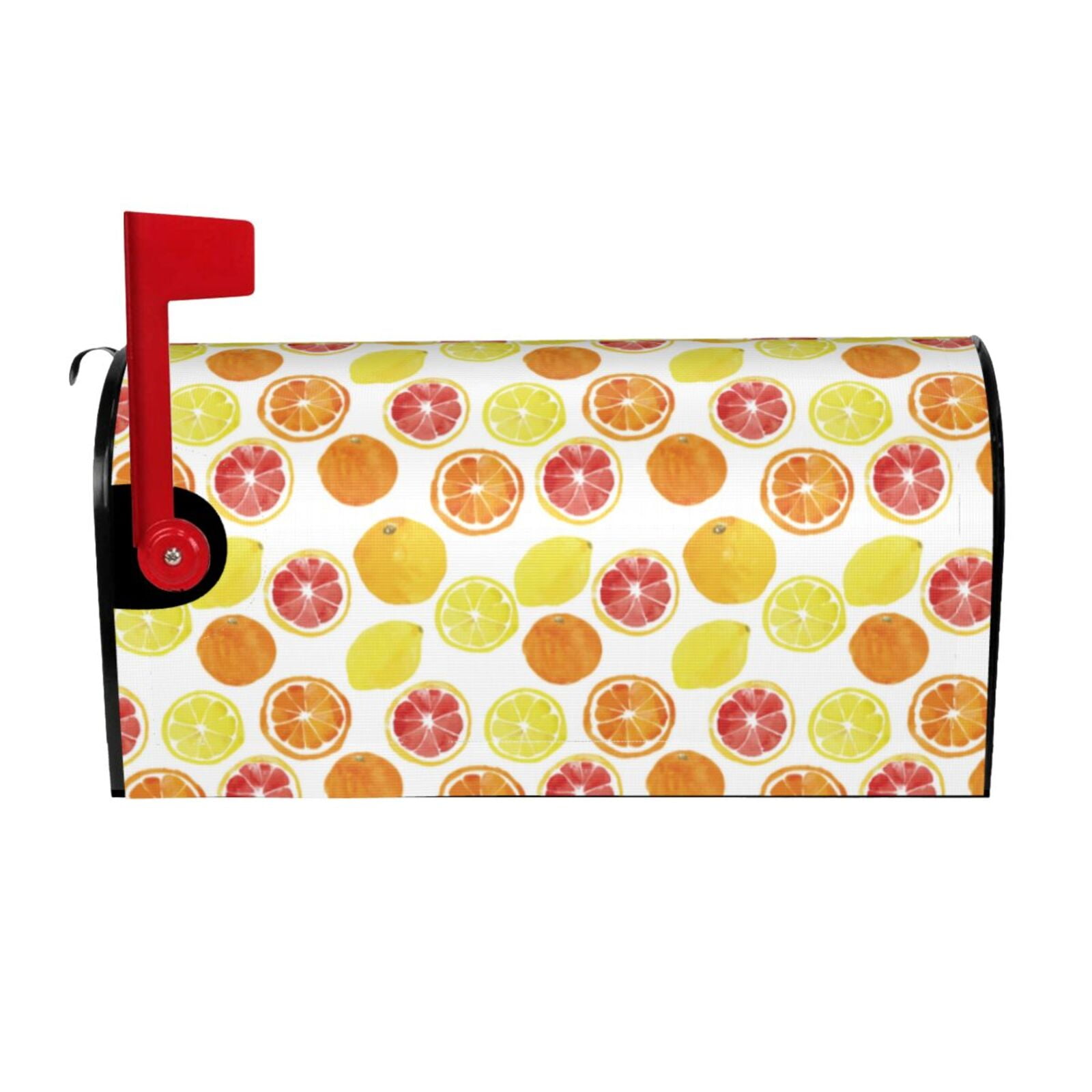Luyuia Lemon Orange Print Magnetic Winter Mailbox Cover, Decorative ...