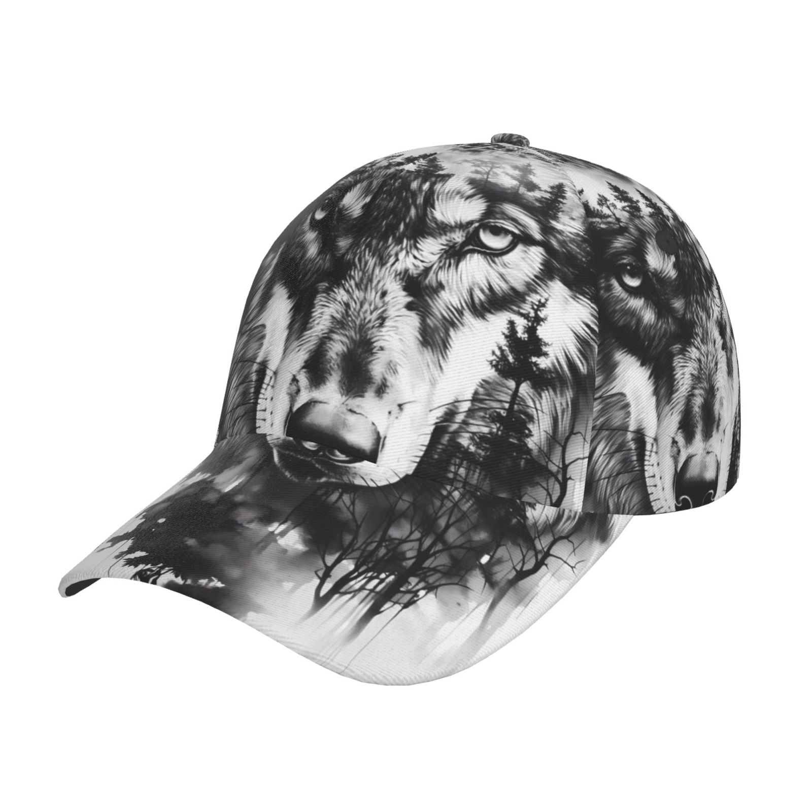 Luyuia Majestic Wolf Landscape Print Adjustable Baseball Cap, Workout ...