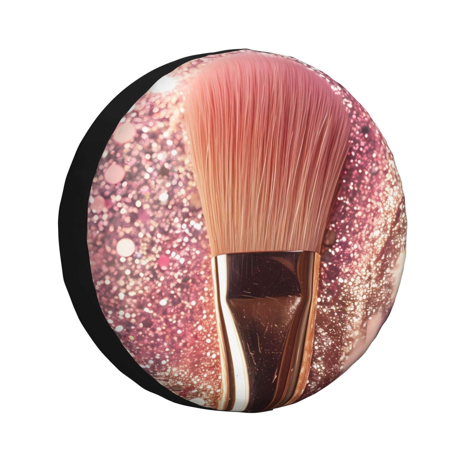 Luyuia Makeup Brush on Pink Glitter Print Waterproof Leather Tire Cover ...
