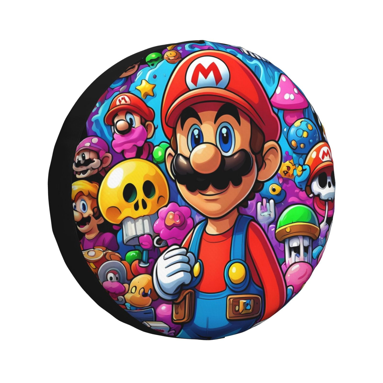 Luyuia Mario Print Waterproof Leather Tire Cover, Durable Wheel ...
