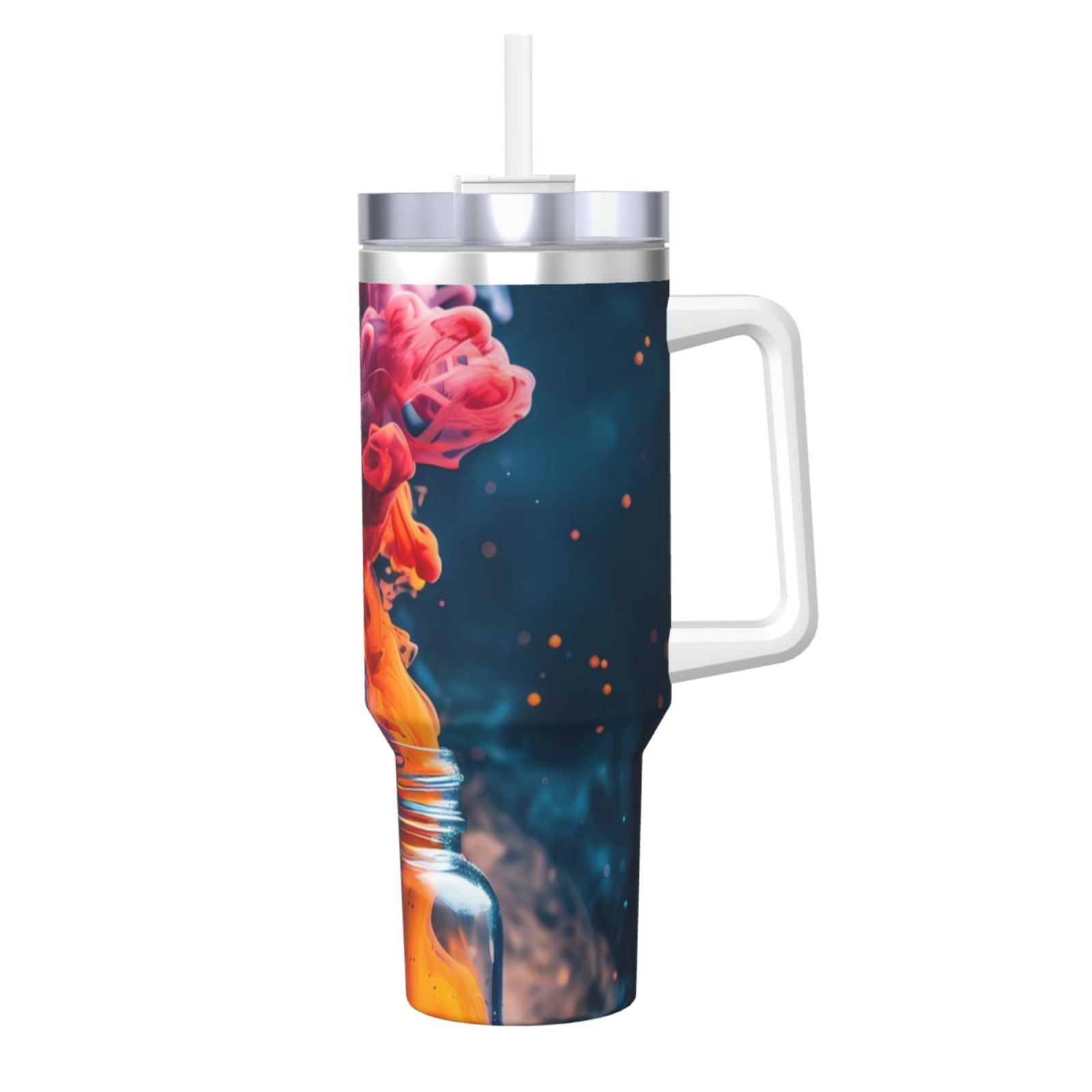 Luyuia Modern Art Red And Blue Colors Print Stainless Steel 40OZ Ice ...