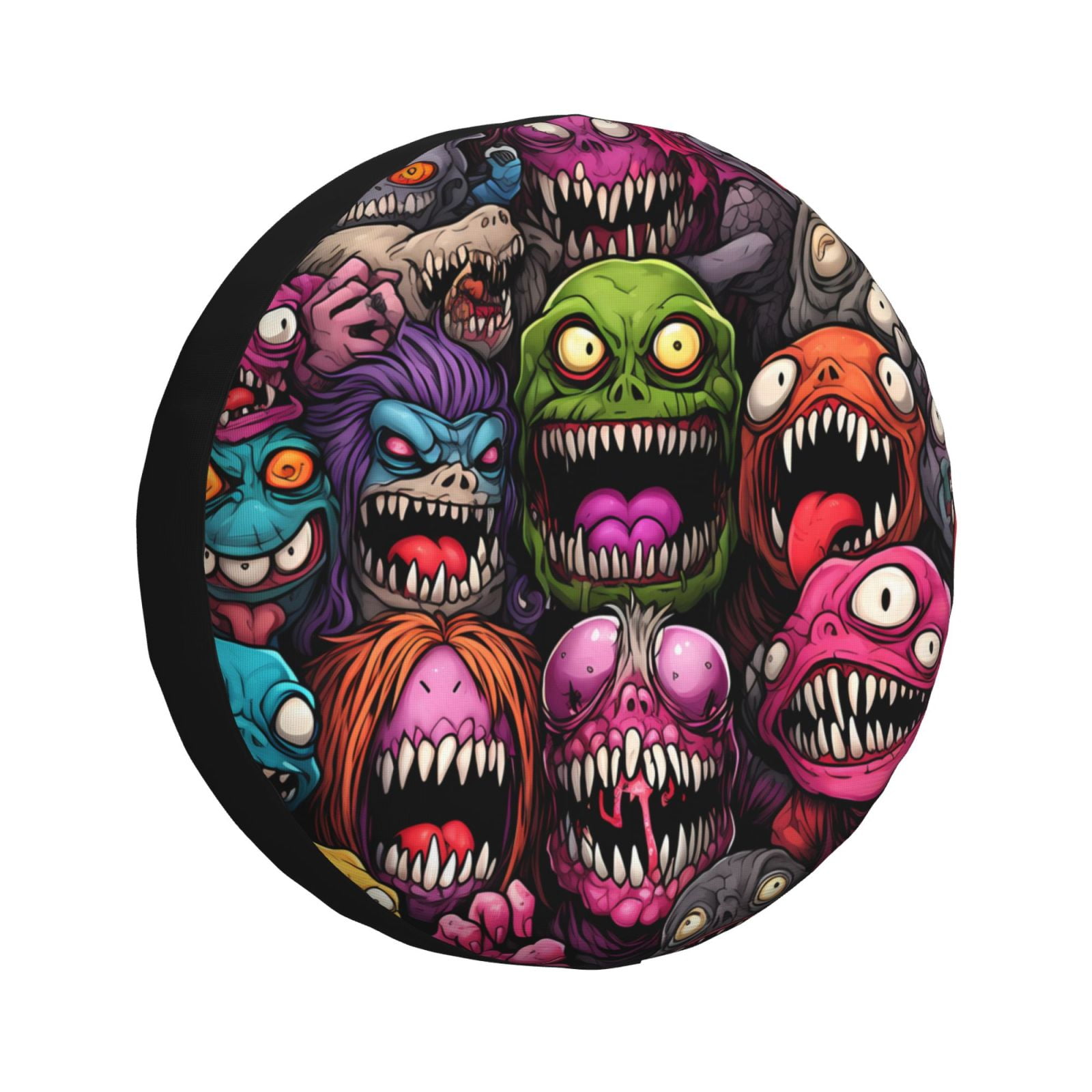 Luyuia Monstrous Cartoon Characters Print Waterproof Leather Tire Cover ...
