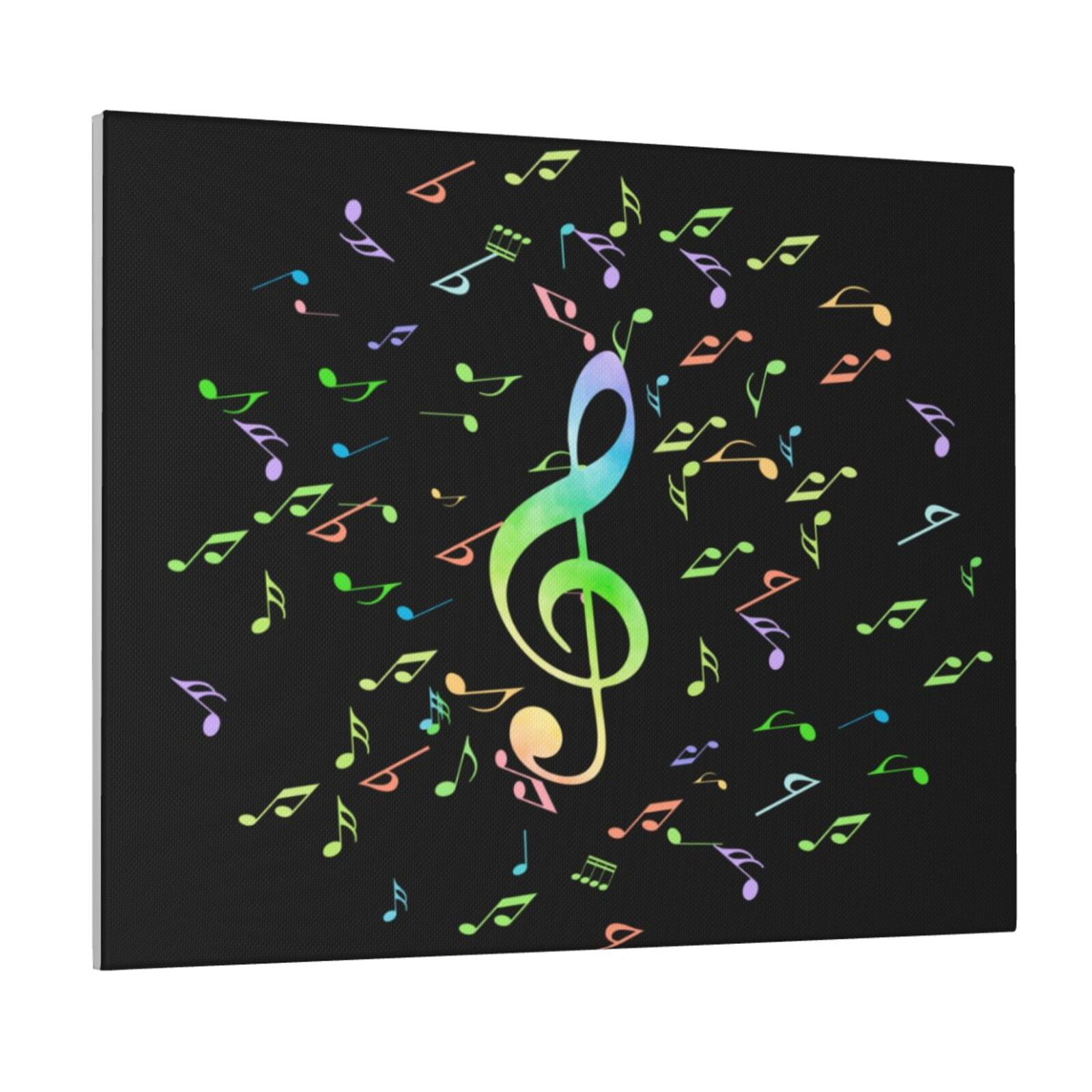 Luyuia Music Notes Print Canvas Wall Art Print Paintings Modern Artwork ...