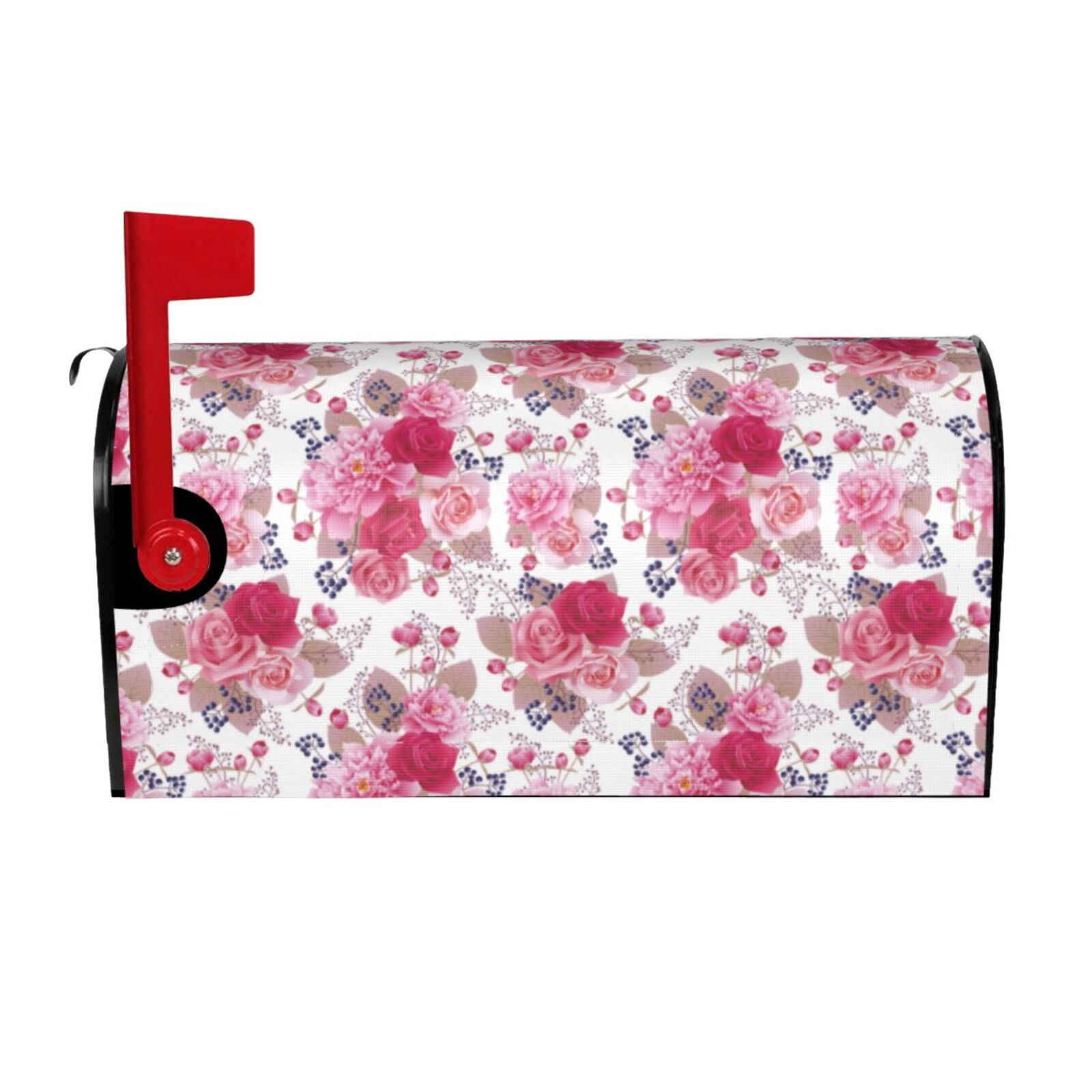 Luyuia Peonies And Roses Print Magnetic Winter Mailbox Cover ...