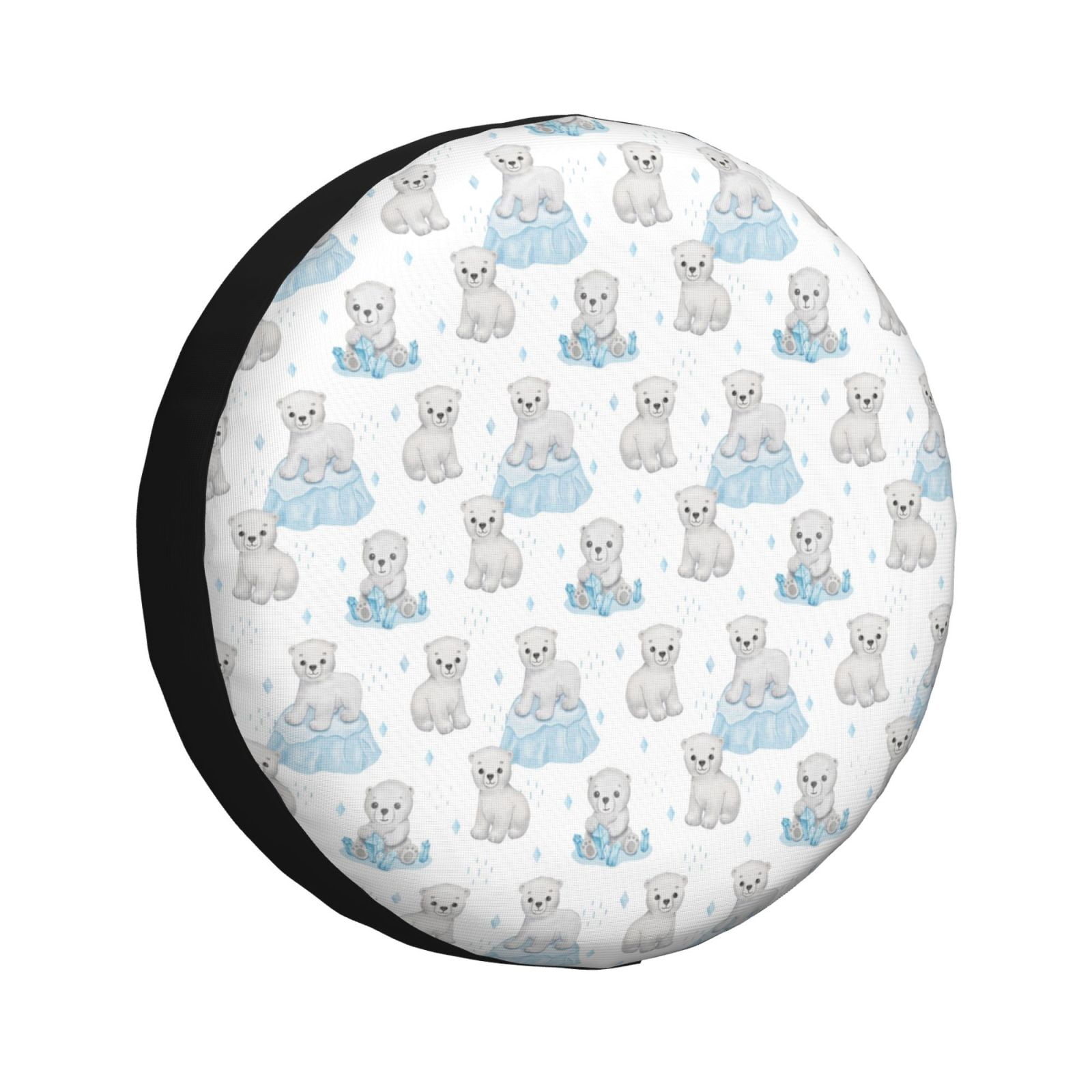 Luyuia Playful Polar Bear Pals Print Waterproof Leather Tire Cover ...