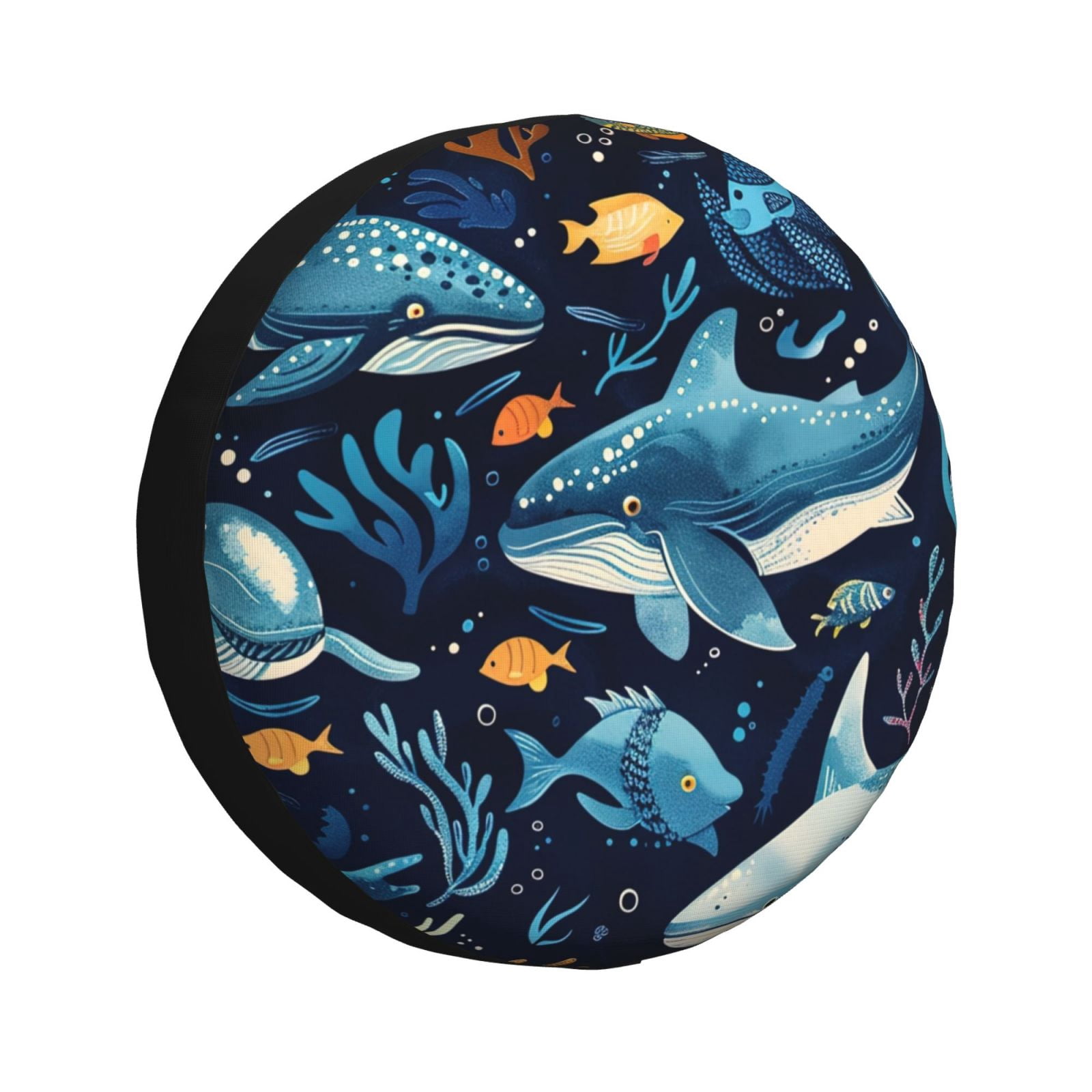 Luyuia Playful Whales Underwater Scene Print Waterproof Leather Tire ...