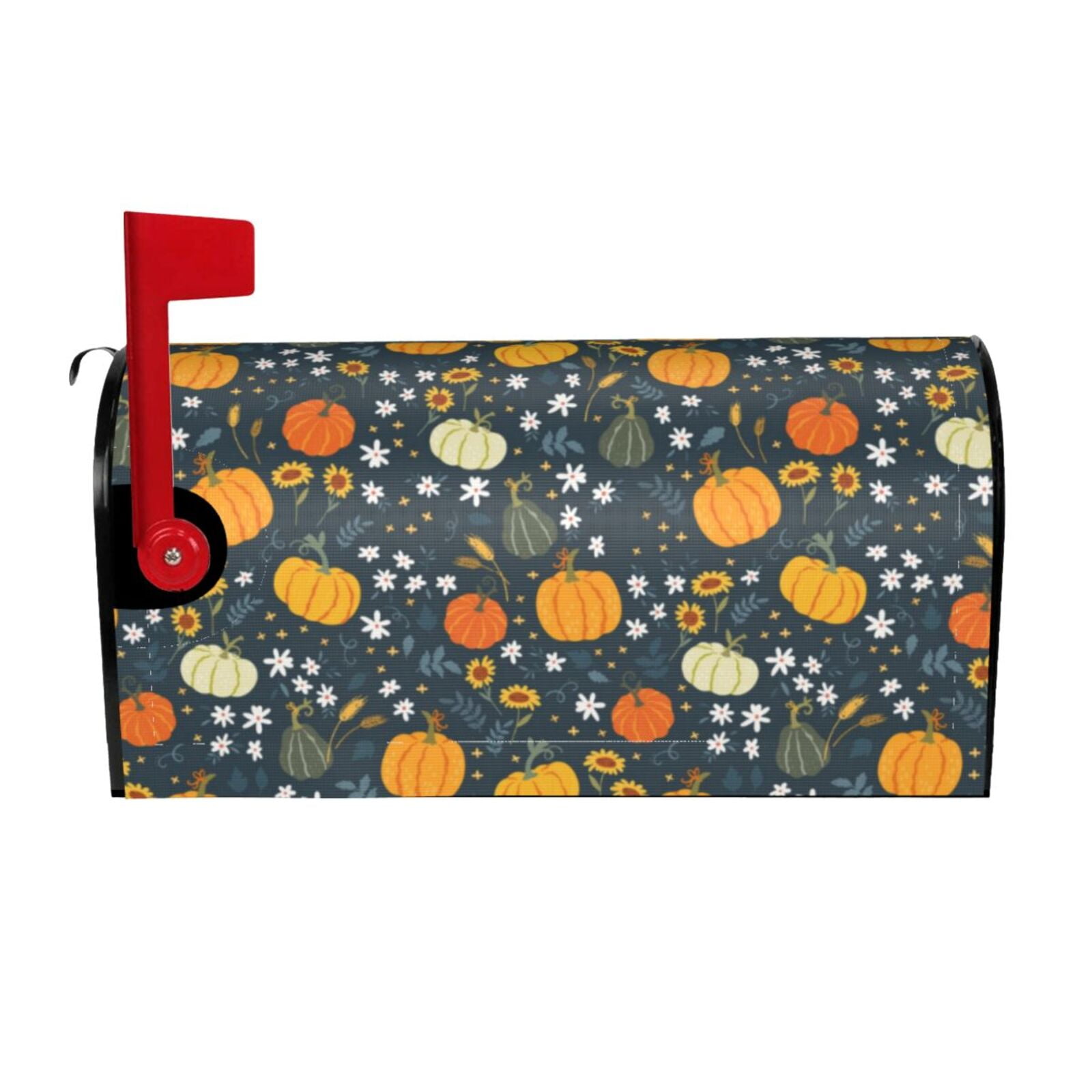 Luyuia Pumpkin Print Magnetic Winter Mailbox Cover, Decorative ...