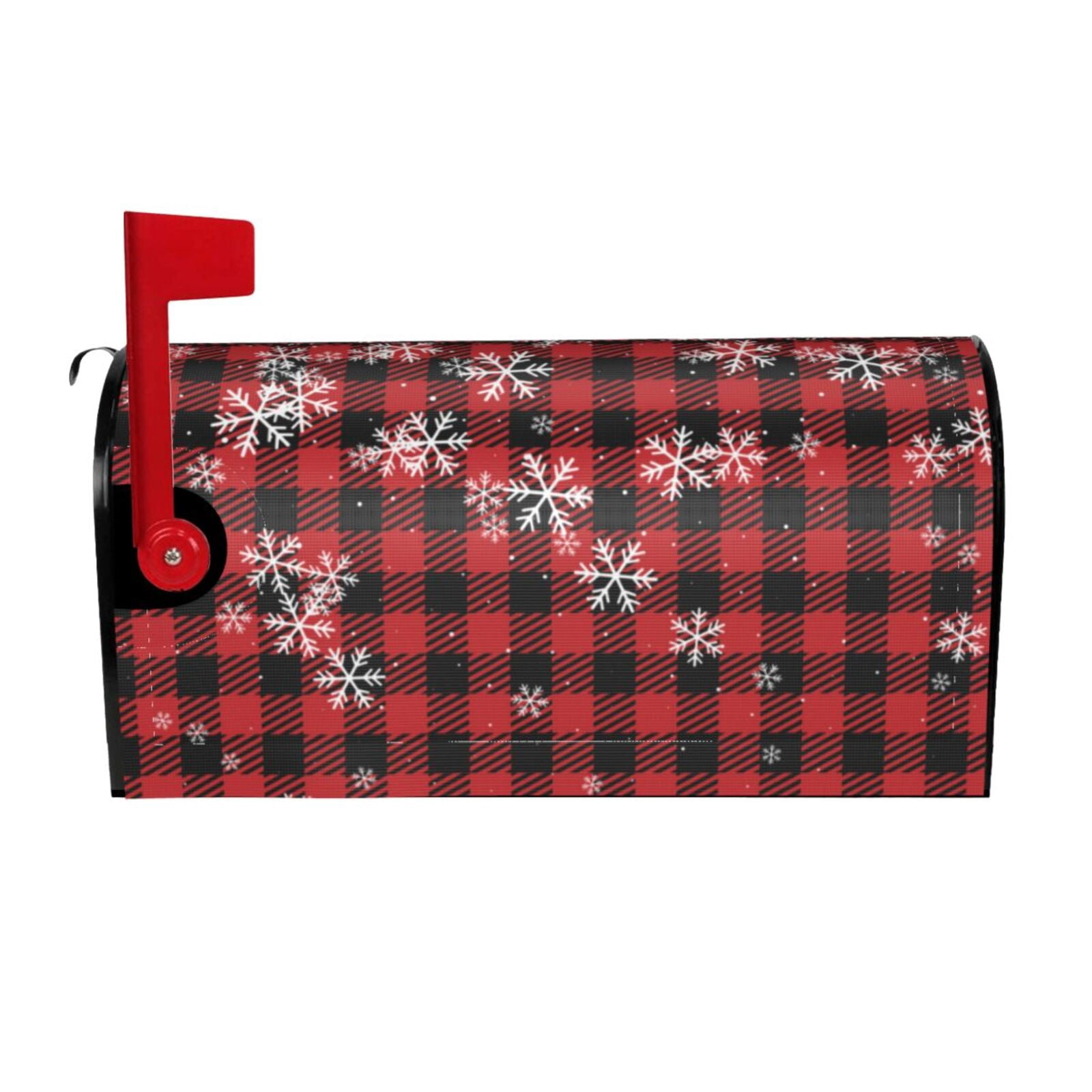 Luyuia Red Buffalo Plaid Print Magnetic Winter Mailbox Cover ...
