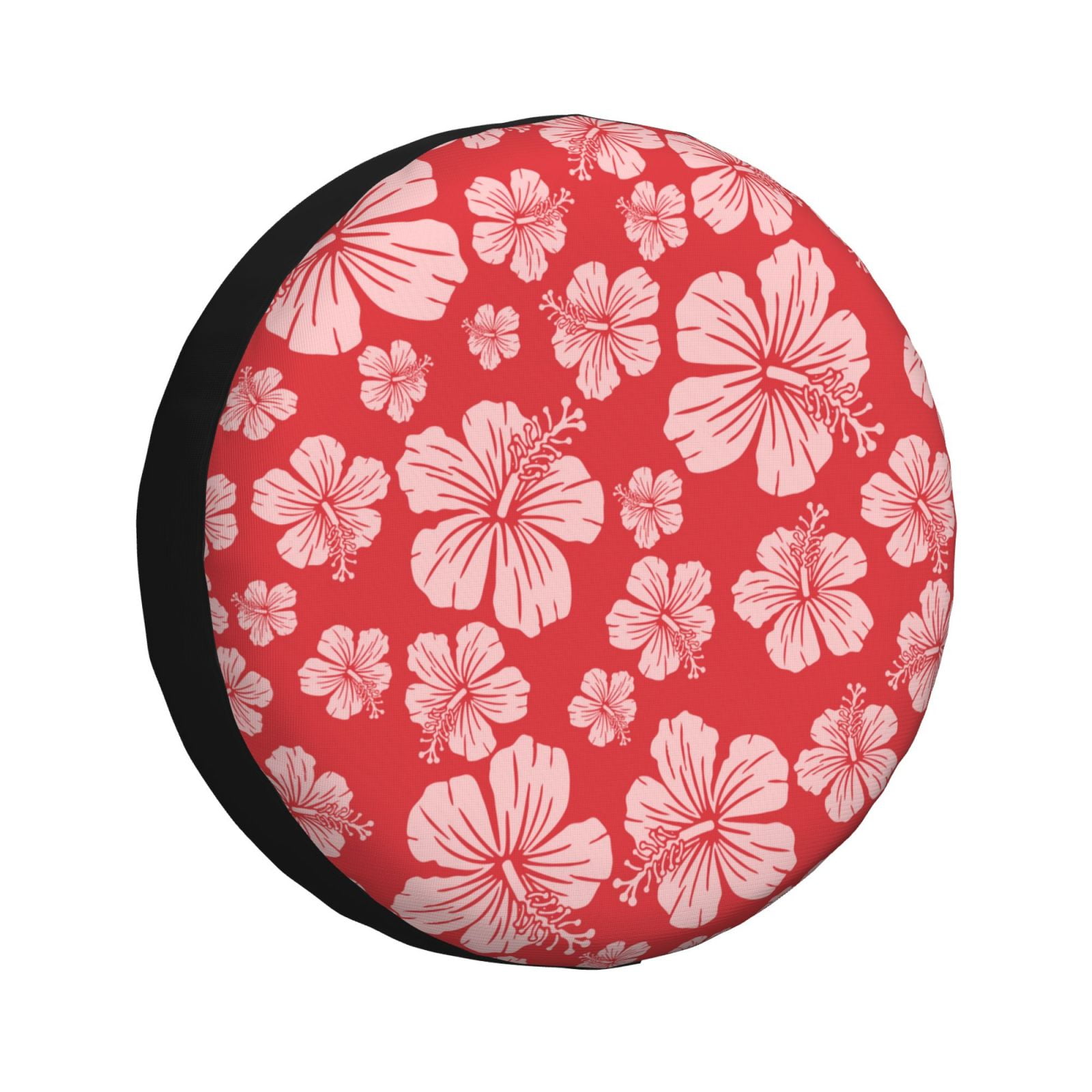 Luyuia Red Hibiscus Flower Print Waterproof Leather Tire Cover, Durable ...