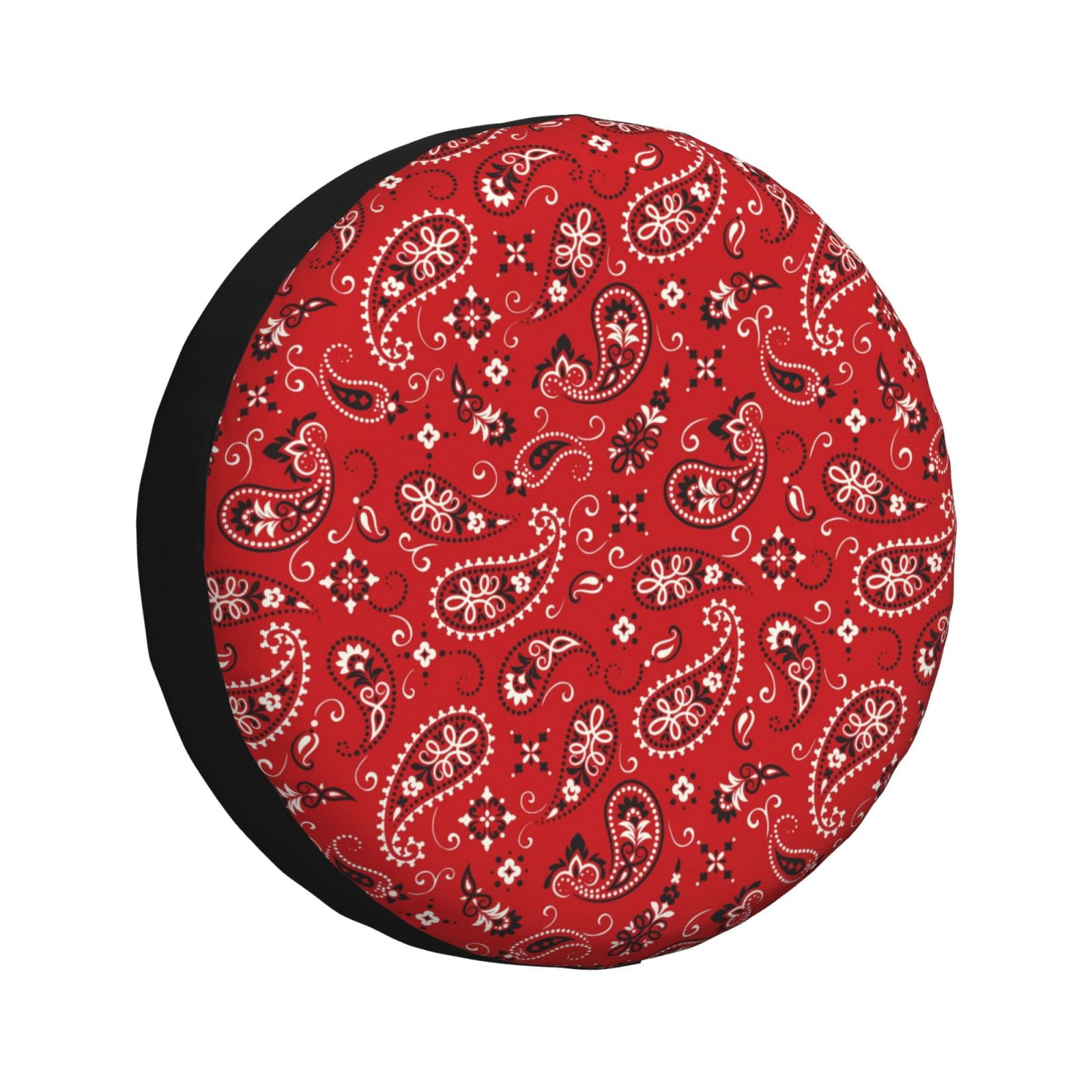 Luyuia Red Paisley Floral Print Waterproof Leather Tire Cover, Durable ...