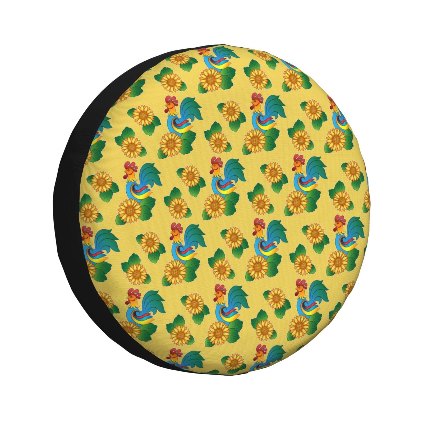 Luyuia Roosters And Sunflowers Print Waterproof Leather Tire Cover ...