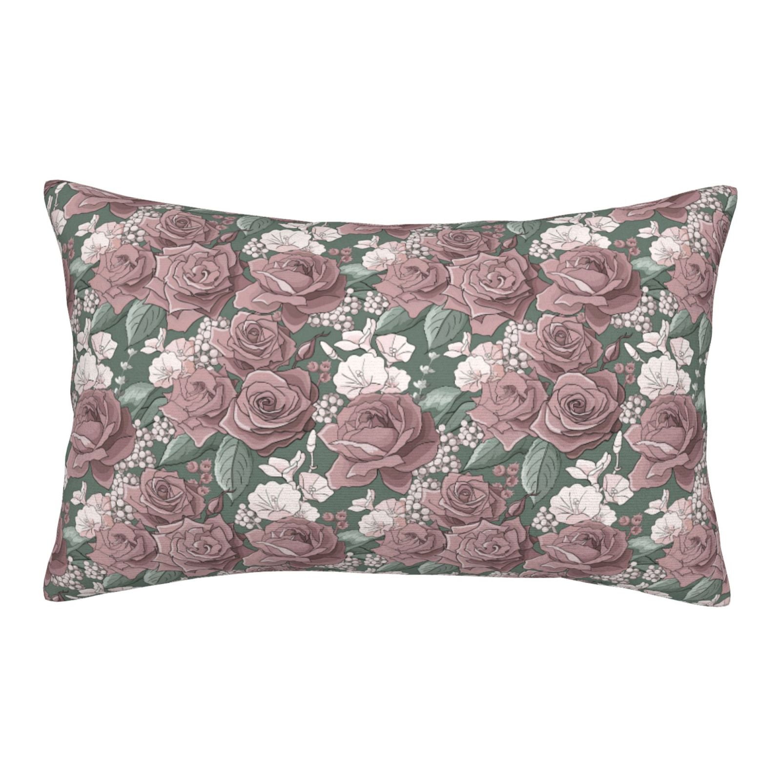 Luyuia Rose Flowers Print Double Sided Pillow Case for Bedroom Sofa Car ...