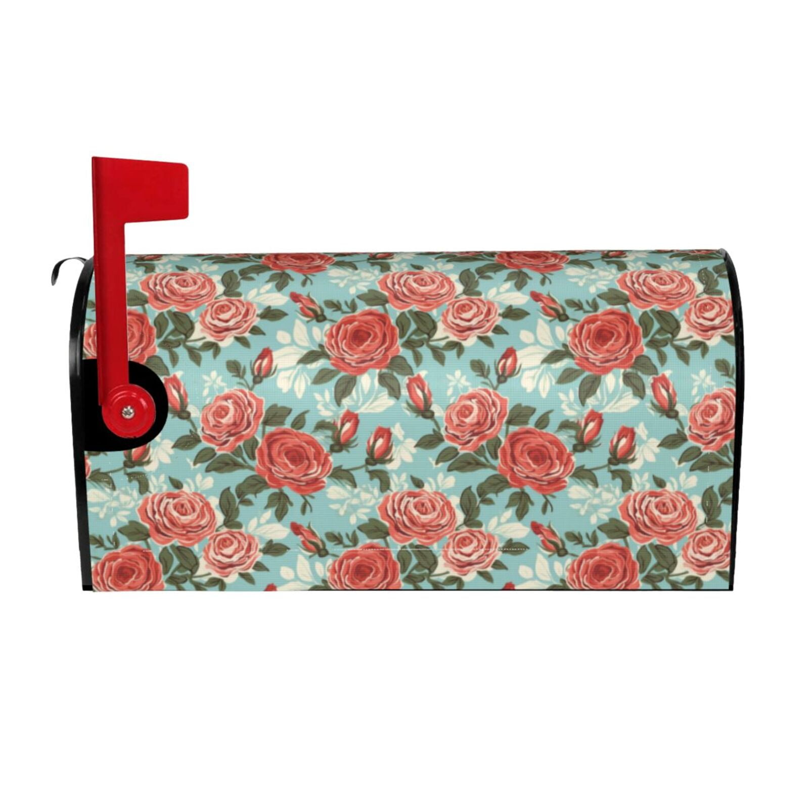 Luyuia Rose Flowers Print Magnetic Winter Mailbox Cover, Decorative ...