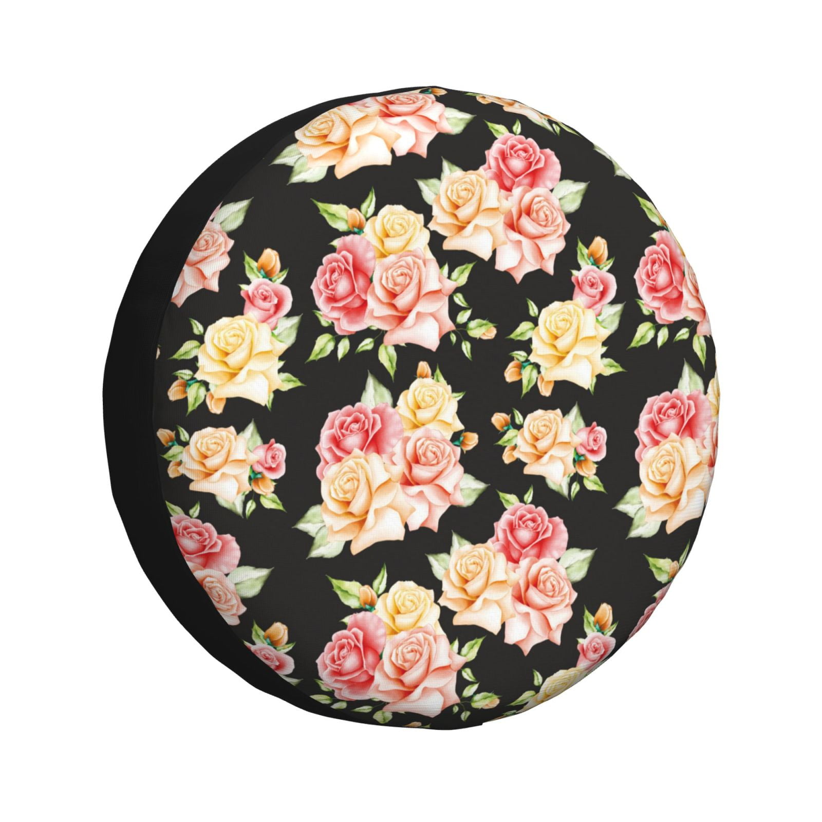Luyuia Rose Flowers Print Waterproof Leather Tire Cover, Durable Wheel ...