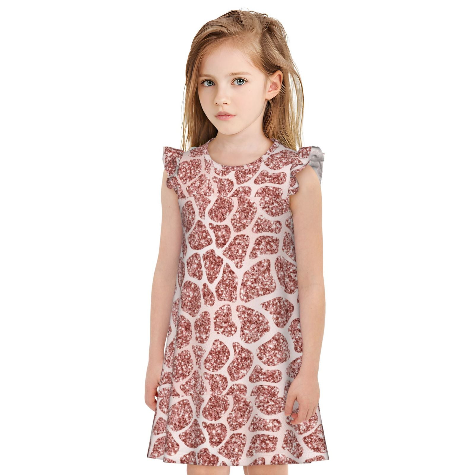 Luyuia Rose Gold Abstract Spots Print Girls' Princess Nightgown ...