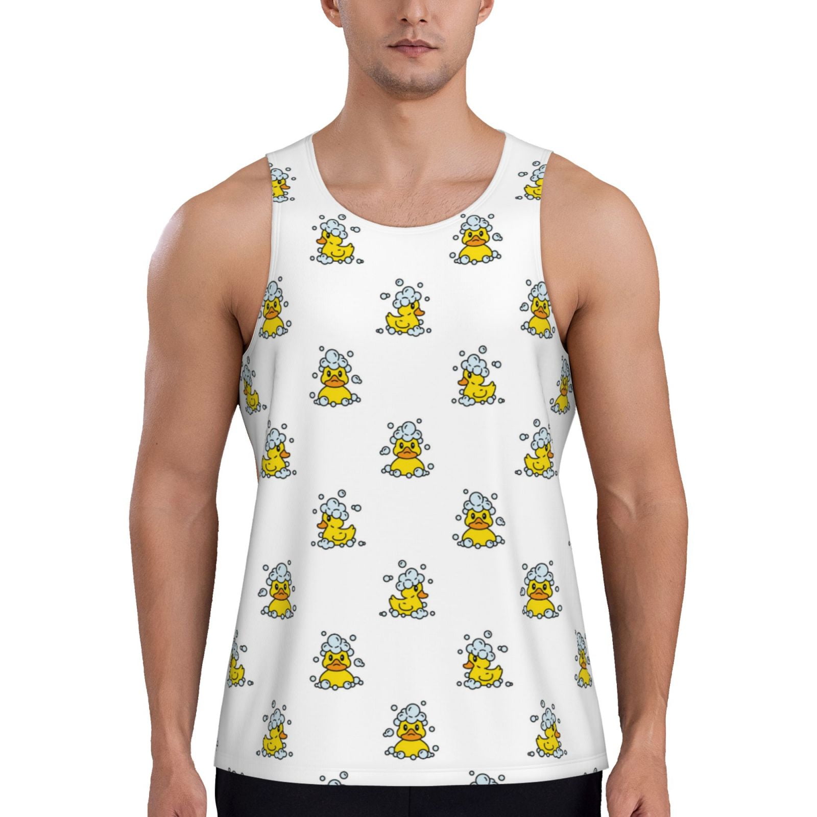 Luyuia Rubber Duck Showe Print Men's Bodybuilding Stringer Tank Tops Y ...