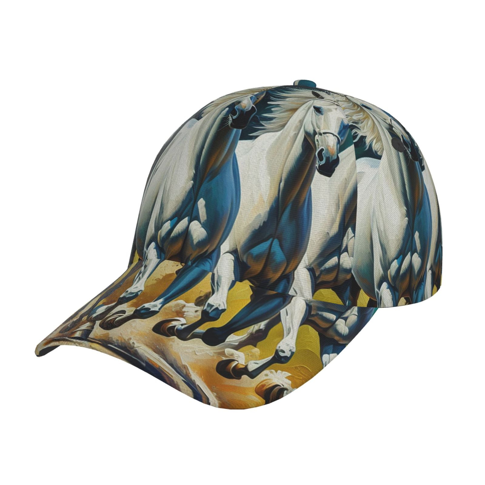 Luyuia Running horses Print Adjustable Baseball Cap, Workout Hat for ...