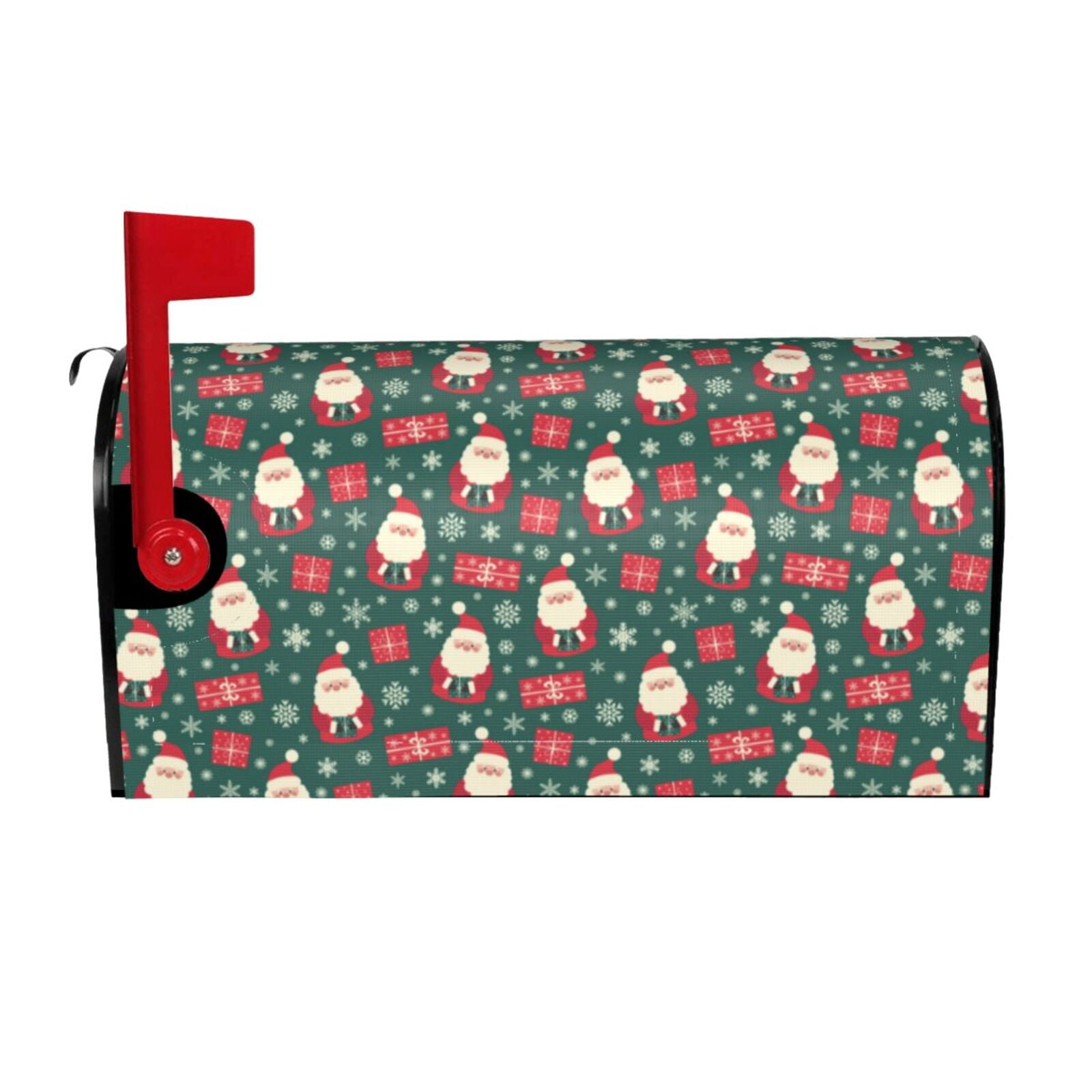 Luyuia Santa Claus Print Magnetic Winter Mailbox Cover, Decorative ...