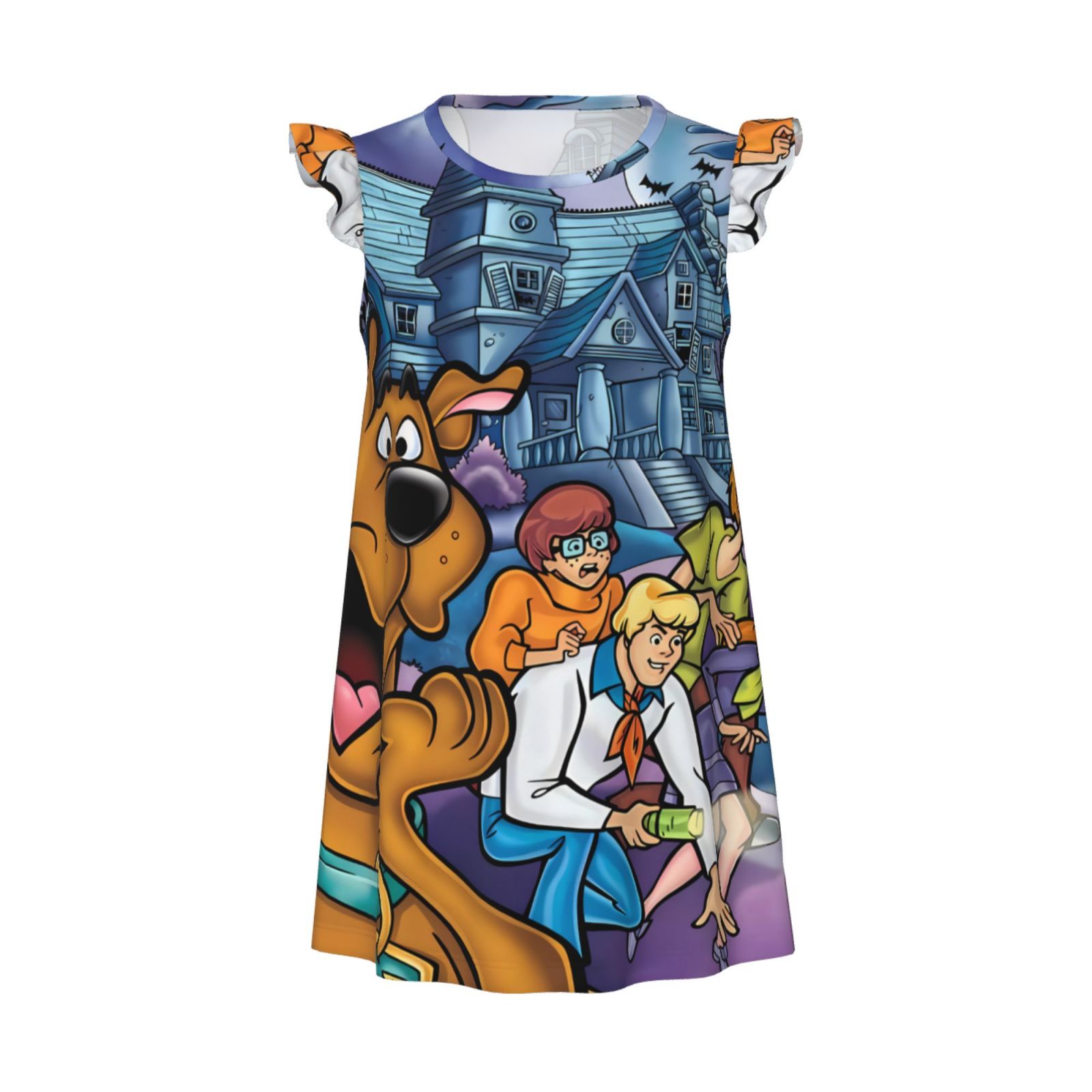 Luyuia Scooby-Doo Print Girls' Princess Nightgown, Flutter Sleeve ...