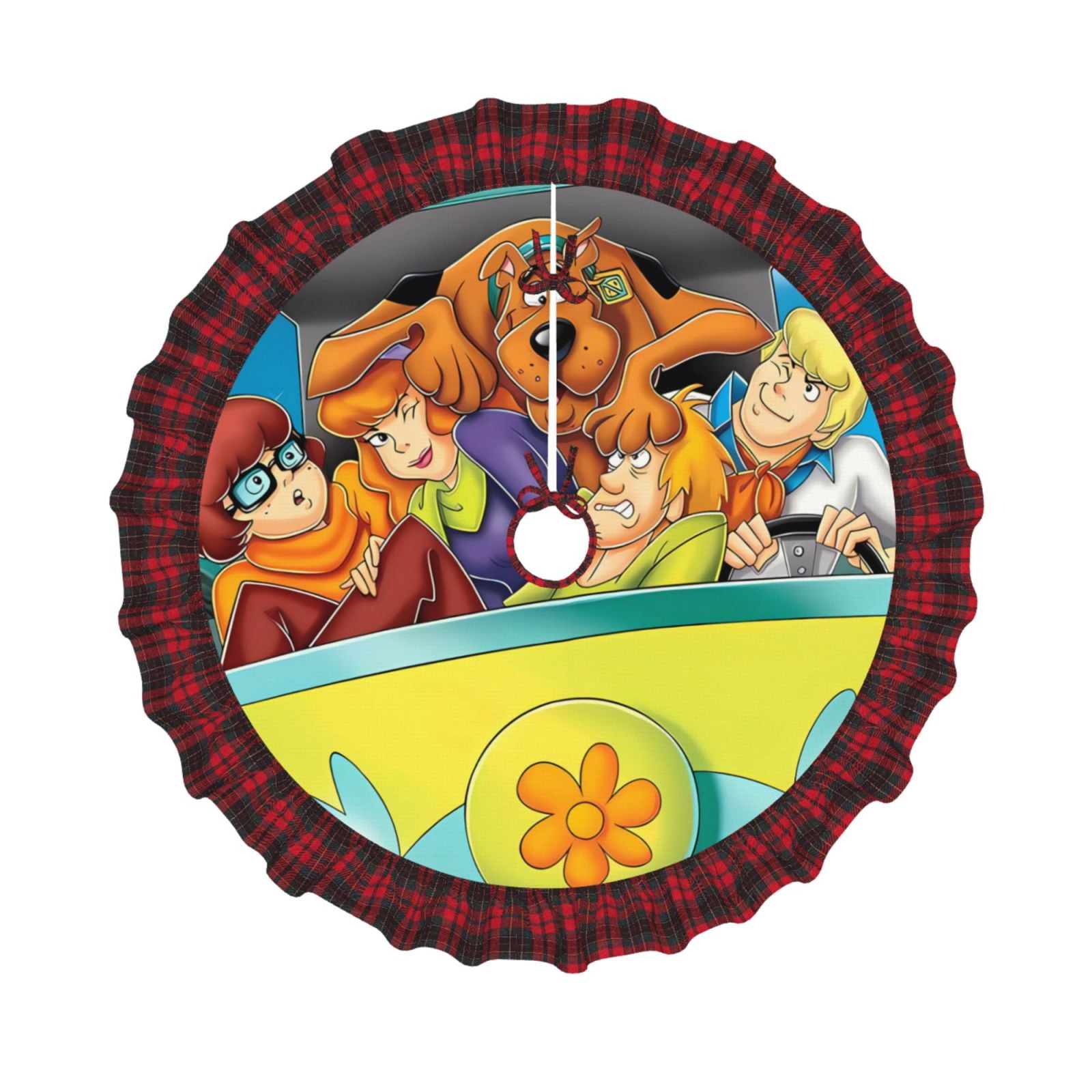 Luyuia Scooby-Doo Print Plaid Christmas Tree Skirt, Winter Tree Mat for ...