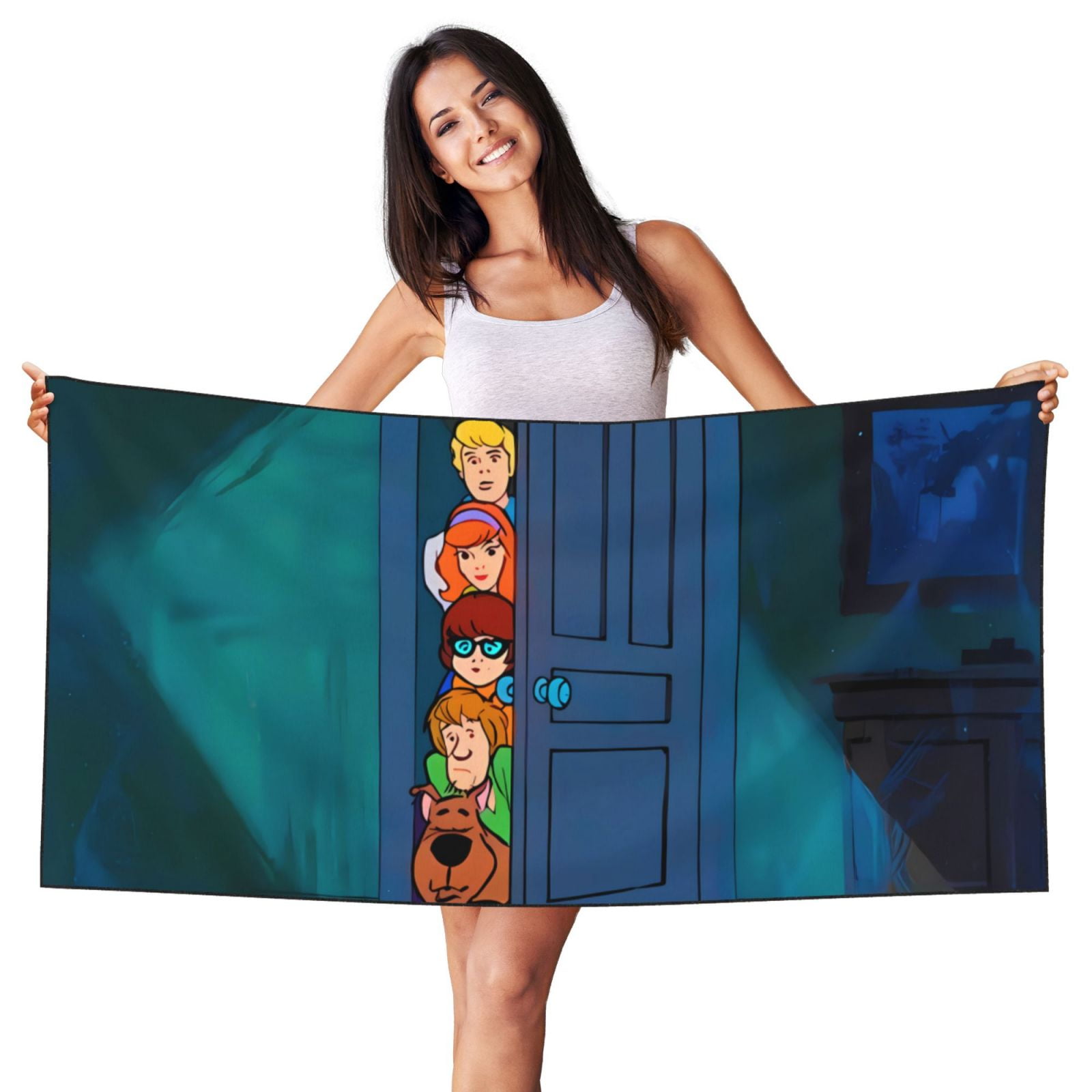 Luyuia Scooby-Doo Print Silver Fox Velvet Beach Towel, Perfect for Home ...