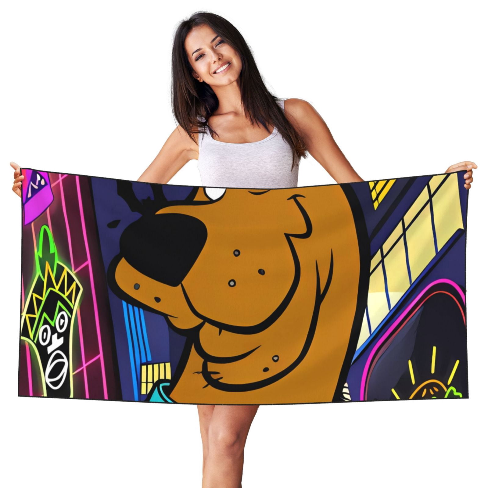 Luyuia Scooby-Doo Print Silver Fox Velvet Beach Towel, Perfect for Home ...