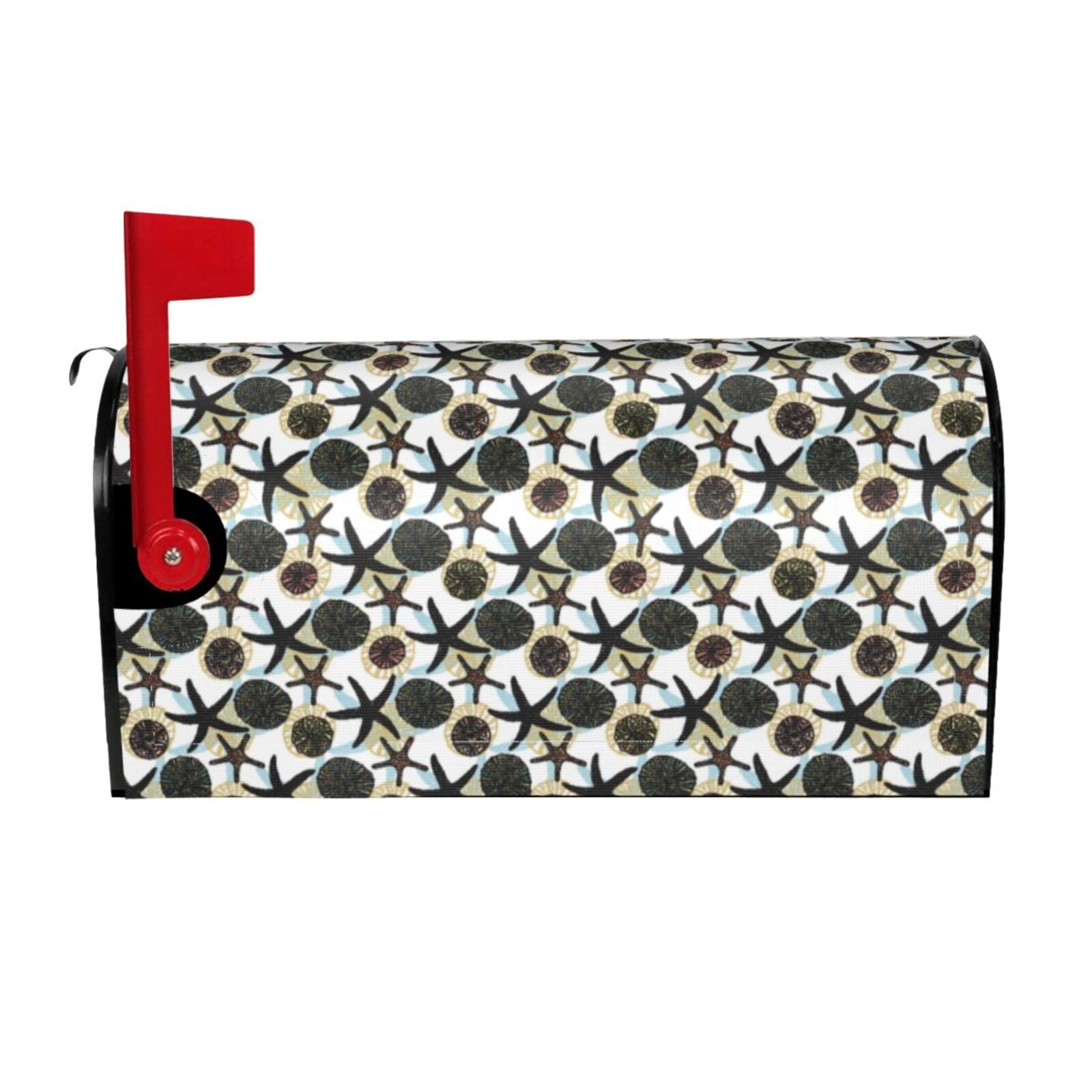 Luyuia Sea Urchin Print Magnetic Winter Mailbox Cover, Decorative ...