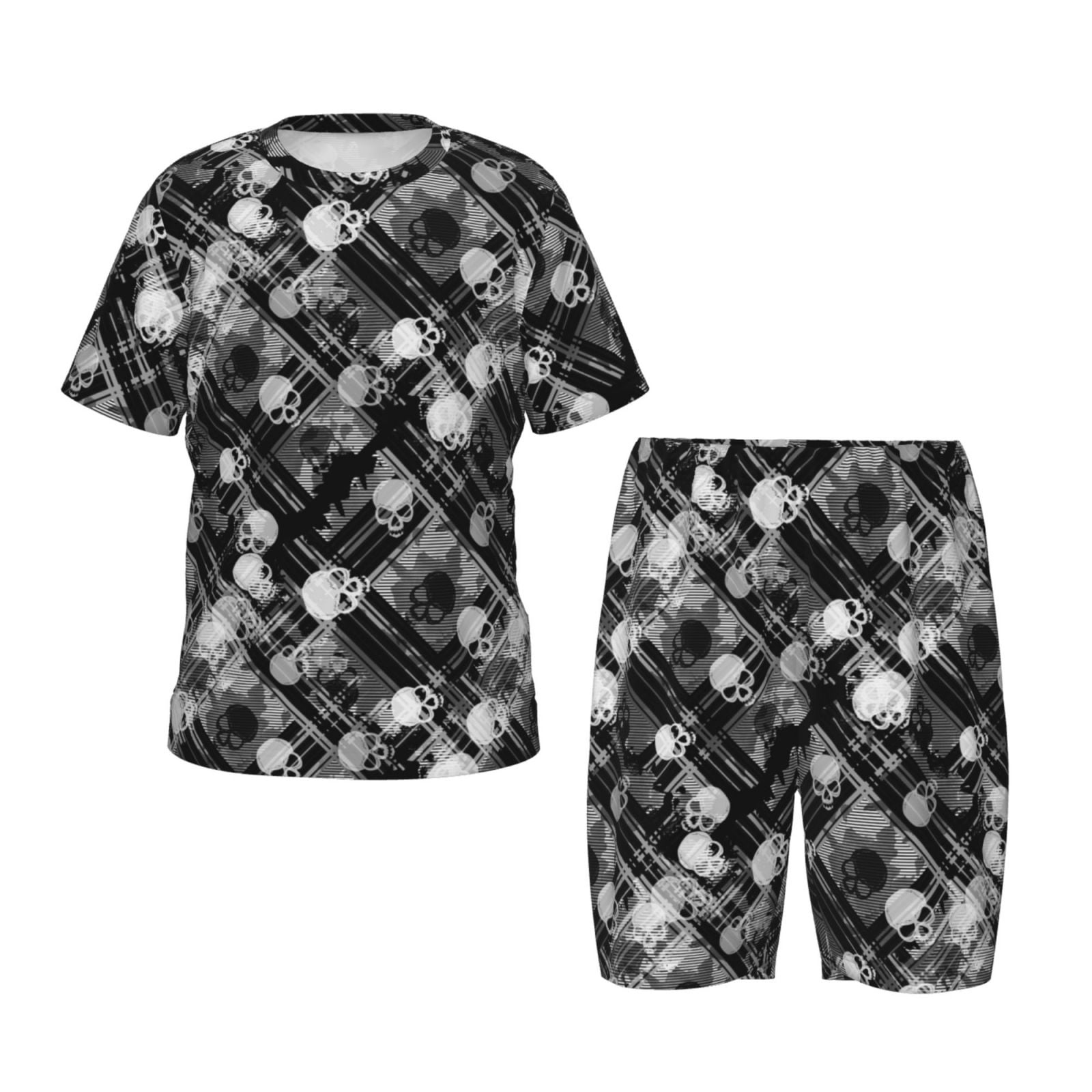 Luyuia Seamless Pattern With Skulls Print Girls' 2-Piece Tie-Dye Pajama ...