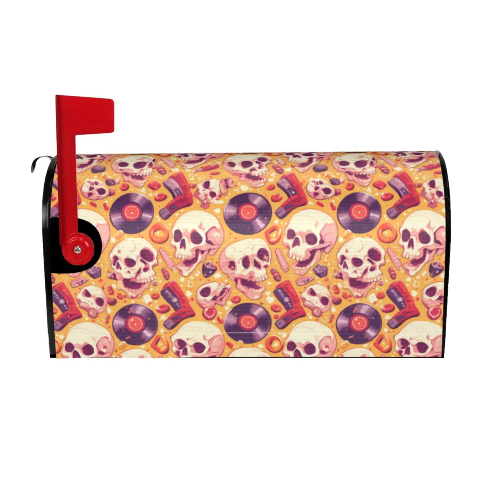 Luyuia Skull rock record Print Magnetic Winter Mailbox Cover ...