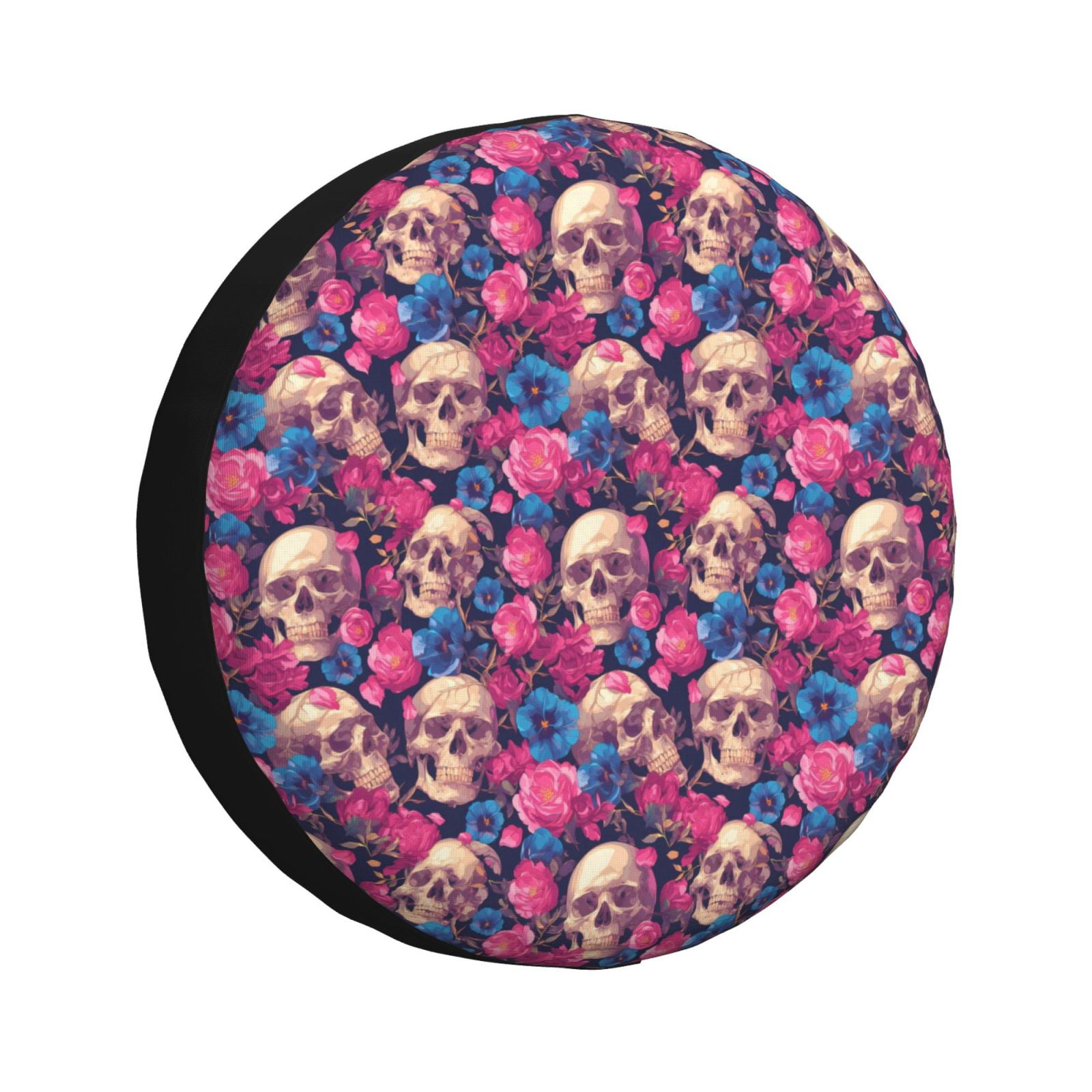 Luyuia Skull rose blue flower Print Waterproof Leather Tire Cover ...