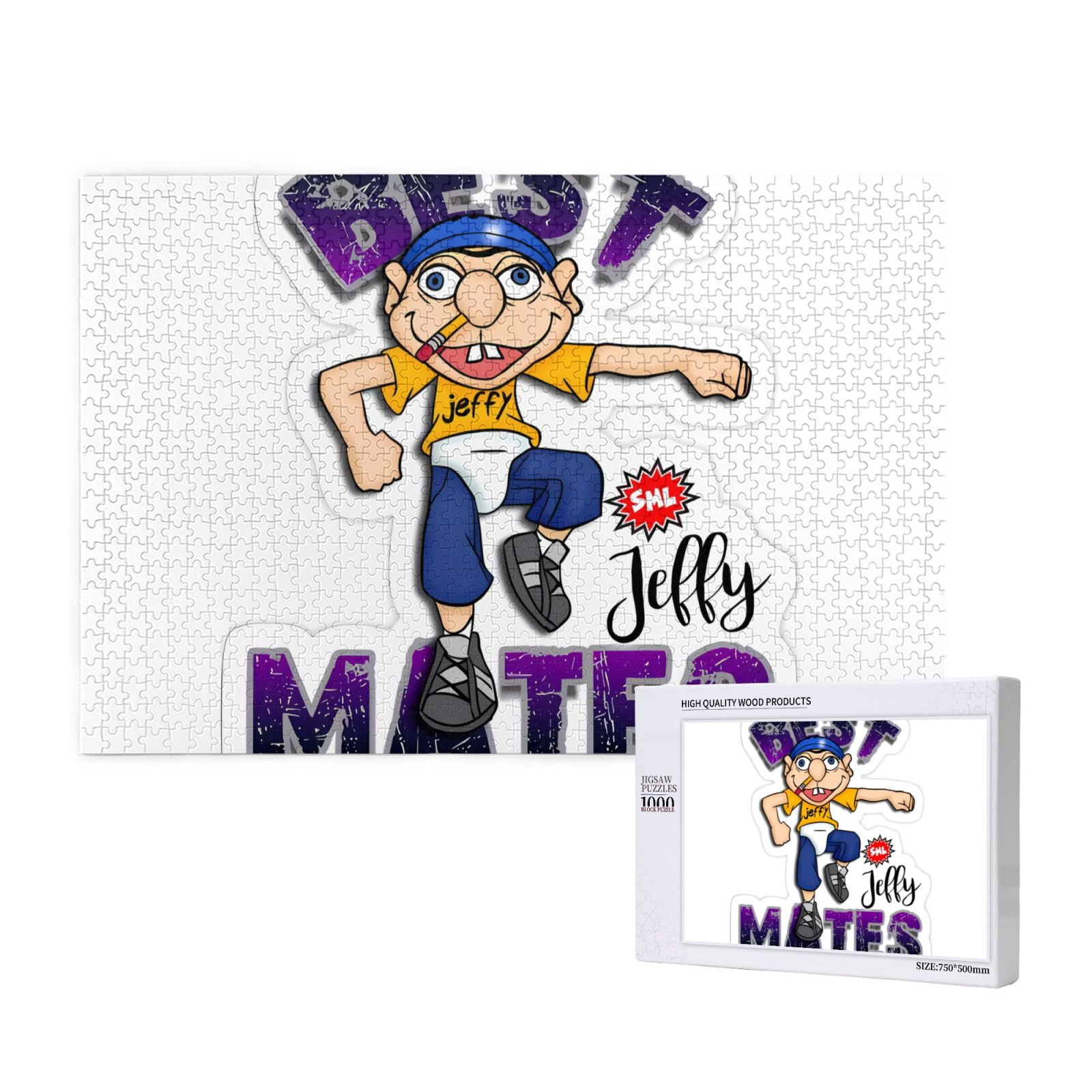 Luyuia Sml Jeffy Print 1000-Piece Printed Picture Puzzle, Horizontal ...
