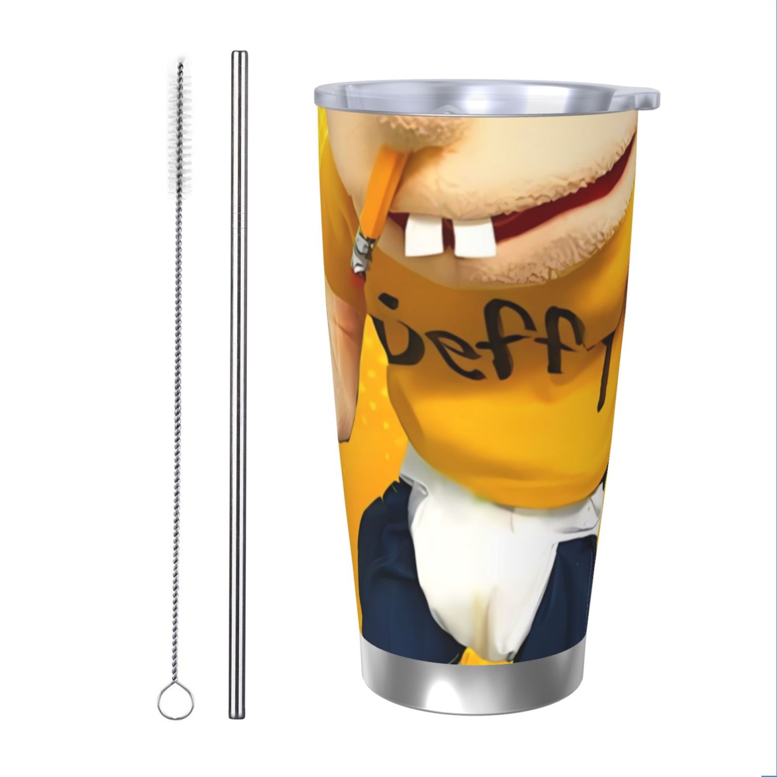 Luyuia Sml Jeffy Print 20oz Stainless Steel Tumbler with Lid, Double ...