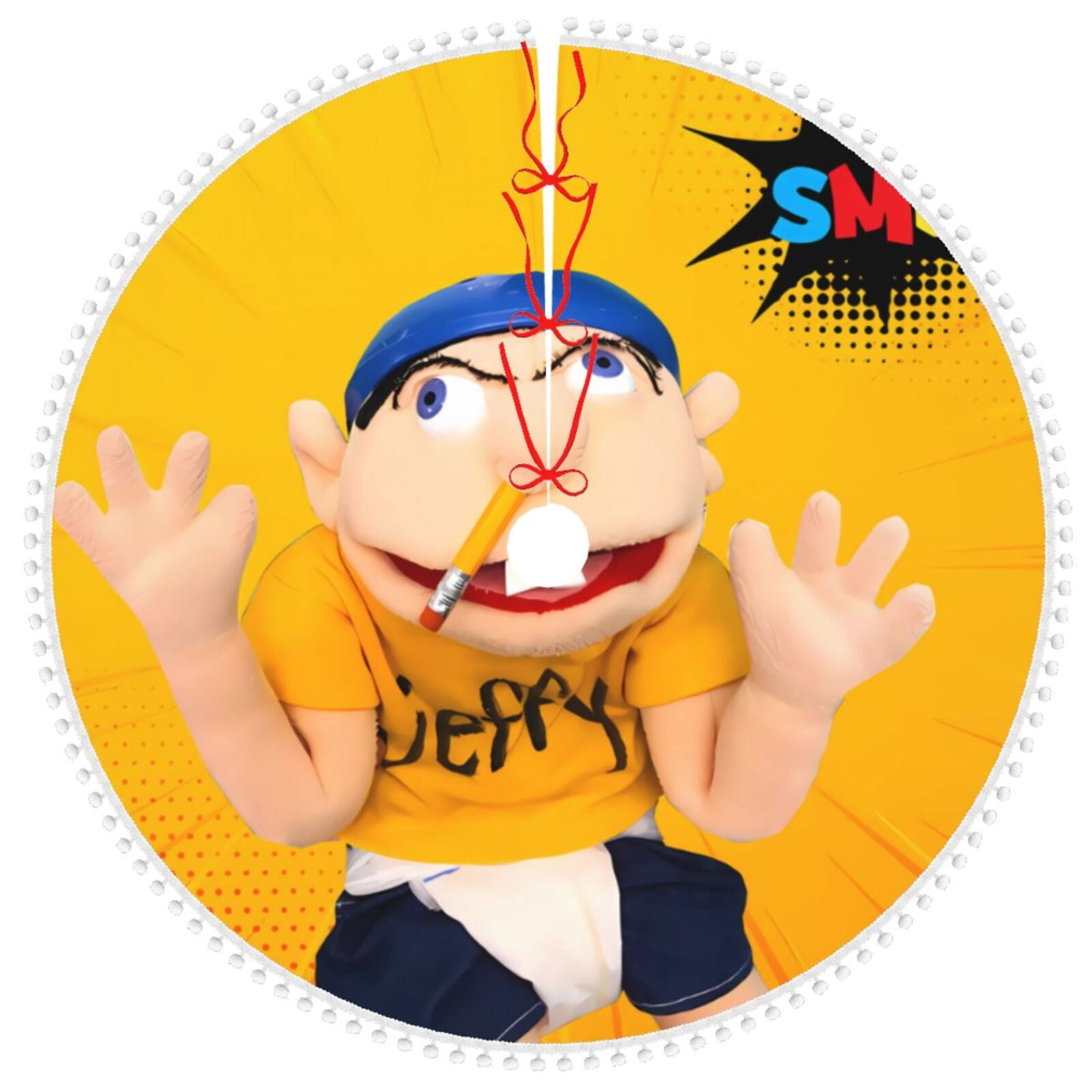 Luyuia Sml Jeffy Print Christmas Rug for 6ft Tree, Rustic Farmhouse ...