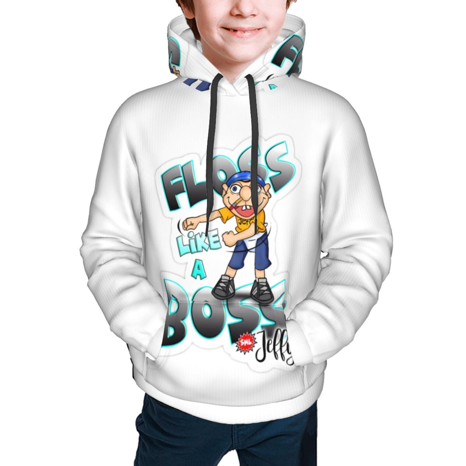 Luyuia Sml Jeffy Print Quality Kids Hooded Pullover Sweatshirt, Youth ...