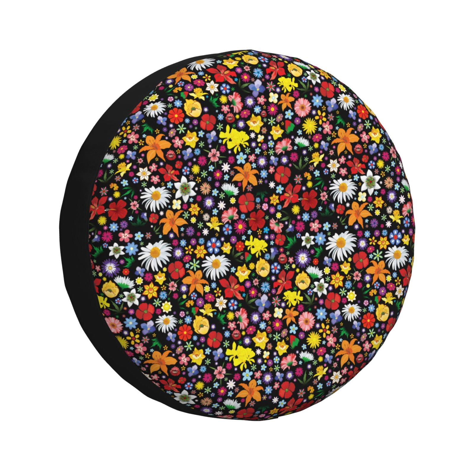 Luyuia Spring And Summer Flowers Print Waterproof Leather Tire Cover ...