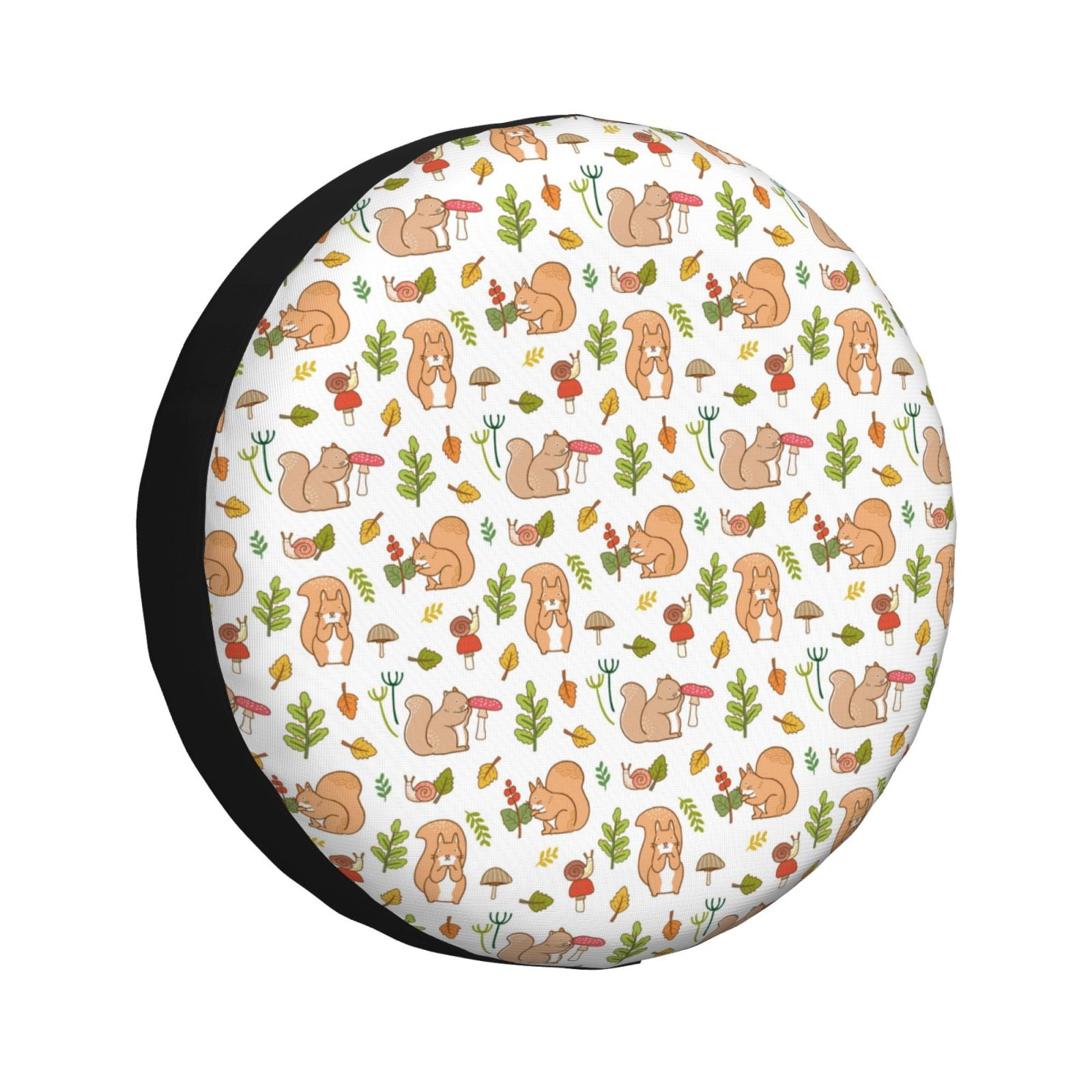Luyuia Squirrel And Mushroom Print Waterproof Leather Tire Cover ...