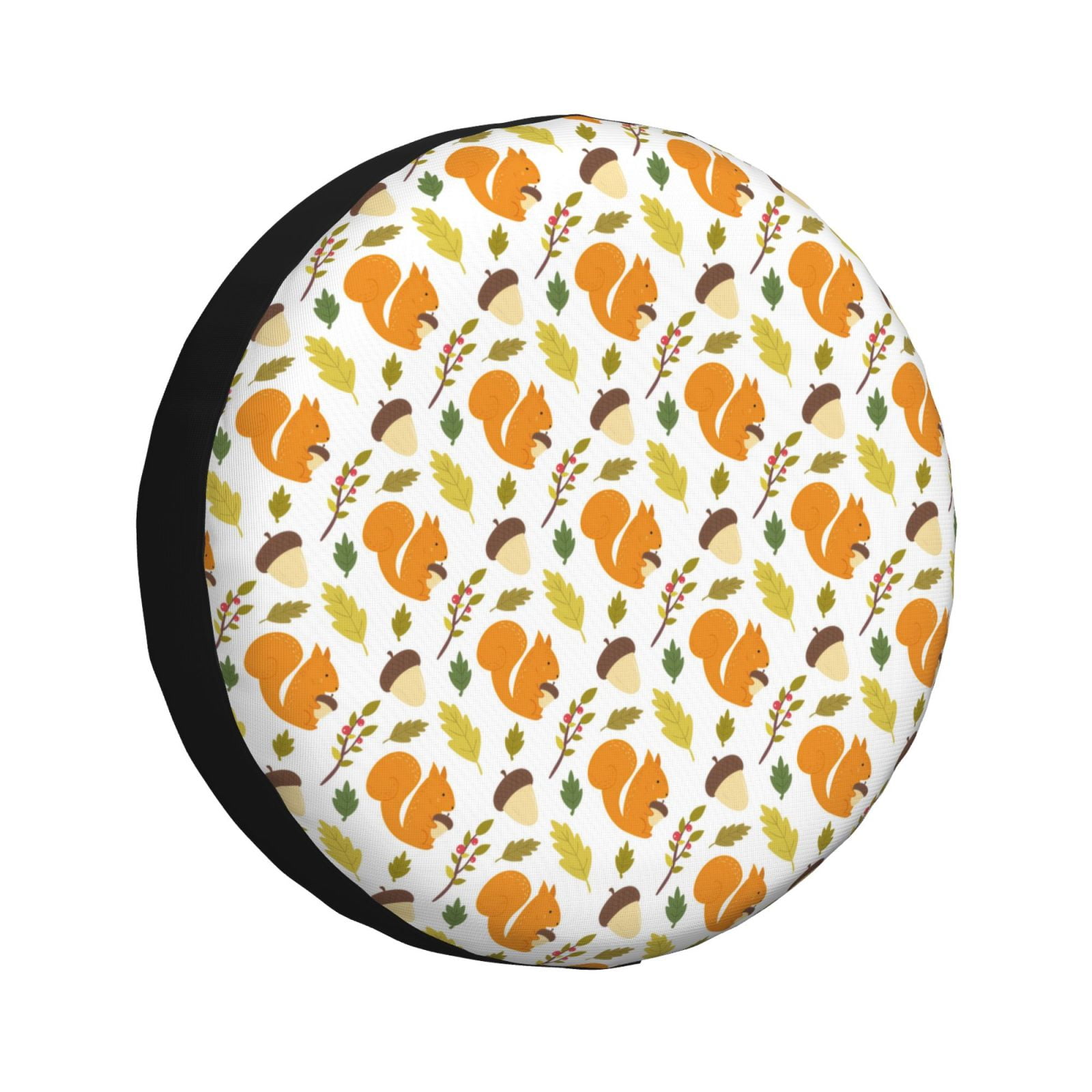 Luyuia Squirrel Eating Nuts Print Waterproof Leather Tire Cover ...
